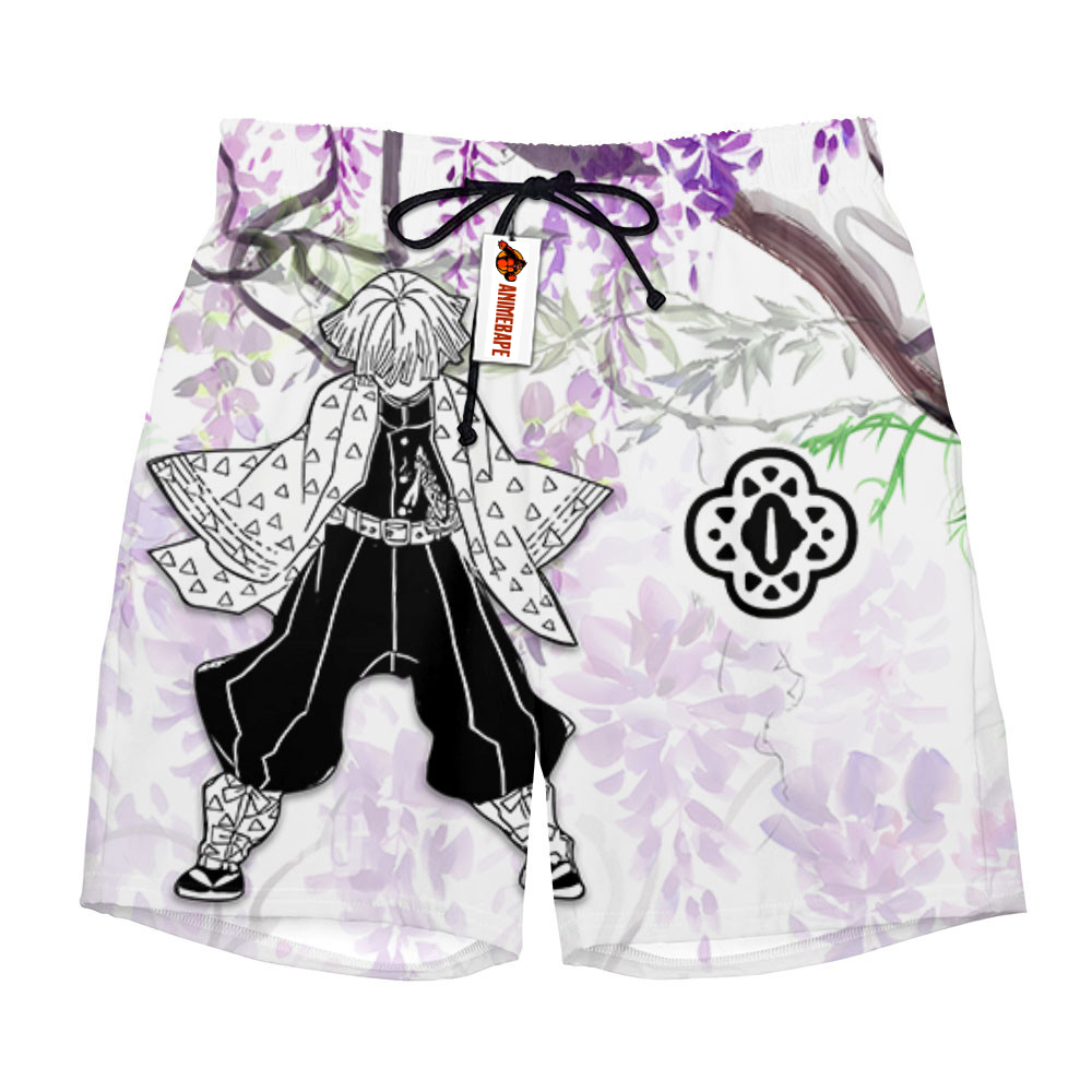 Zenitsu Board Shorts Pants Wisteria Style Demon Slayer - AnimeBape