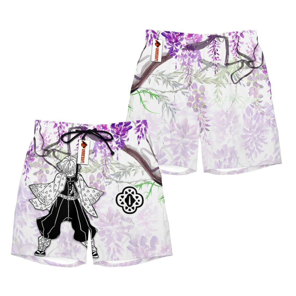 Zenitsu Board Shorts Pants Wisteria Style Demon Slayer - AnimeBape