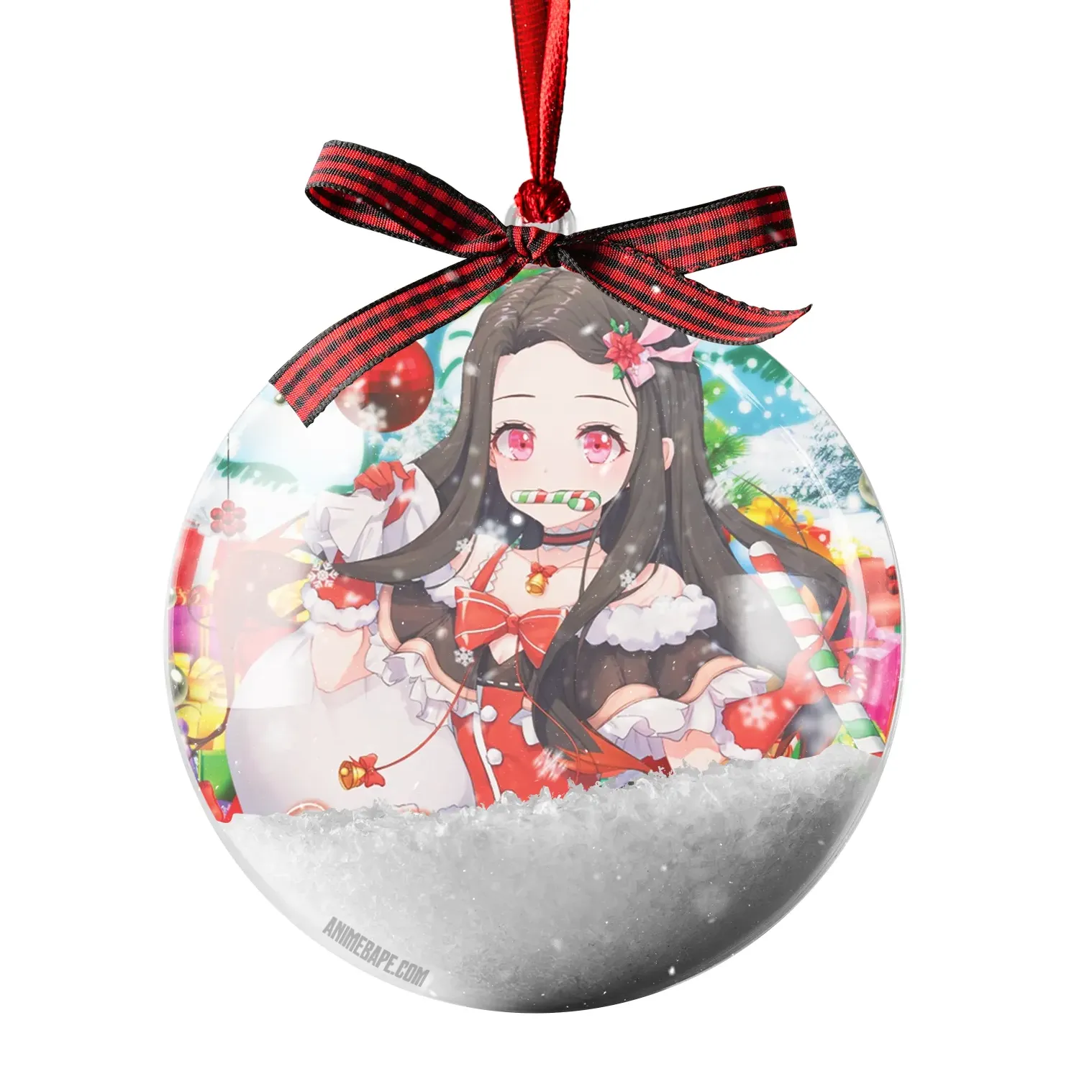 Nezuko Demon Slayer V1 Christmas Bauble Ornament - AnimeBape