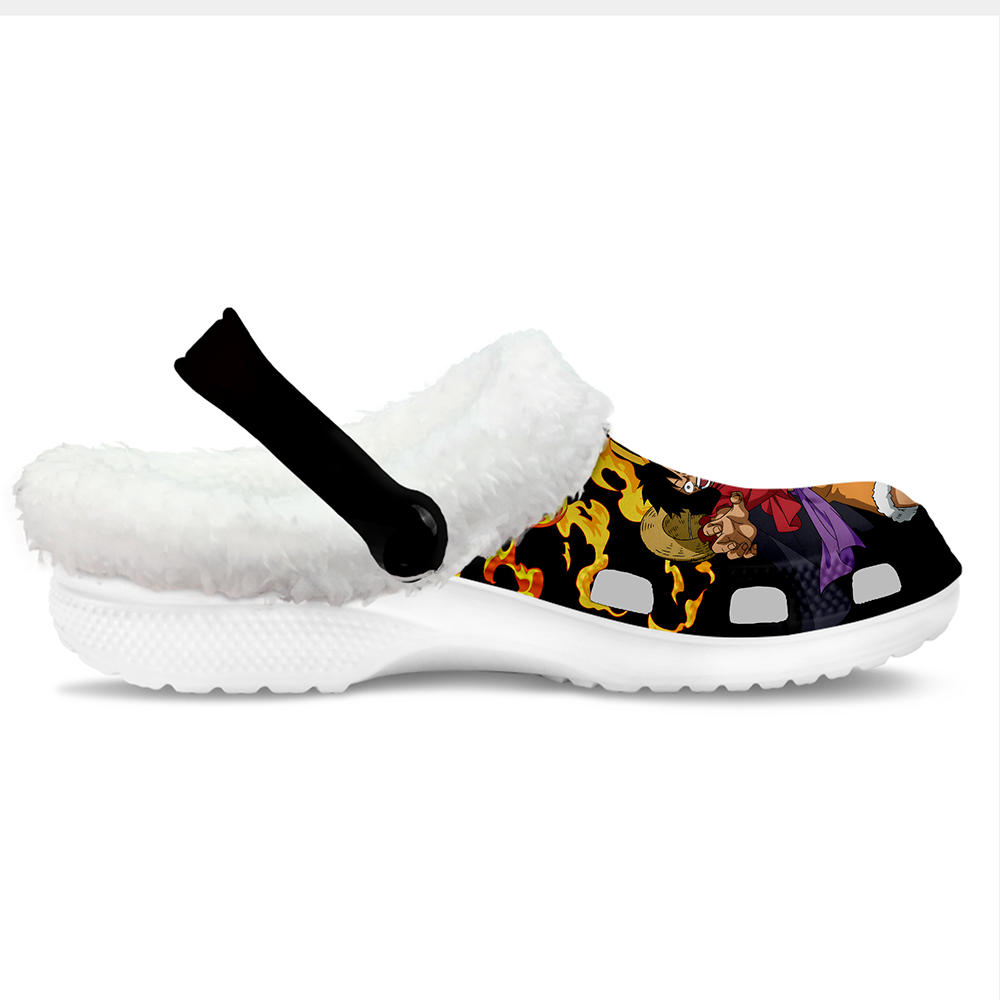 Luffy Gear 3 One Piece Cozy Winter Fleece Clogs - AnimeBape