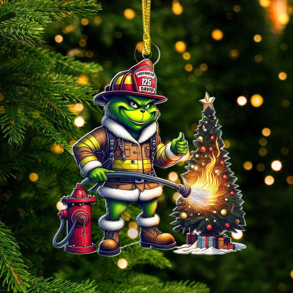 Personalized Grinch Firefighter Saving Spirit Custom Name Christmas ...