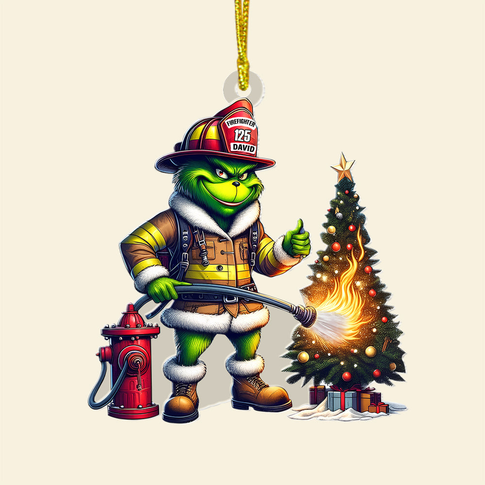 Personalized Grinch Firefighter Saving Spirit Custom Name Christmas ...