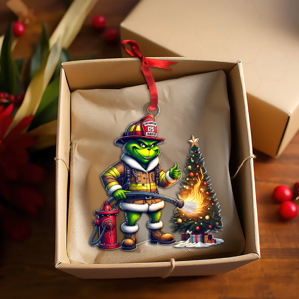 Personalized Grinch Firefighter Saving Spirit Custom Name Christmas ...