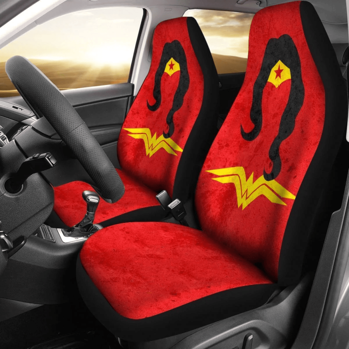 Wonder Woman Car Seat Covers Wonder Woman Symbol Silhouette Seat Covers ...