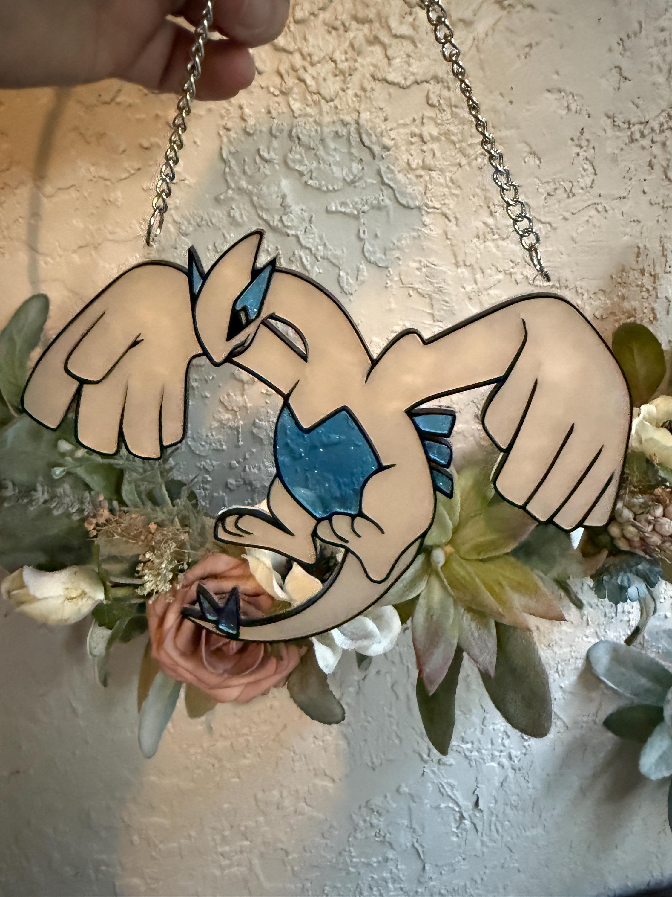 Pokemon Lugia Custom Shape Stained Glass Suncatcher - AnimeBape