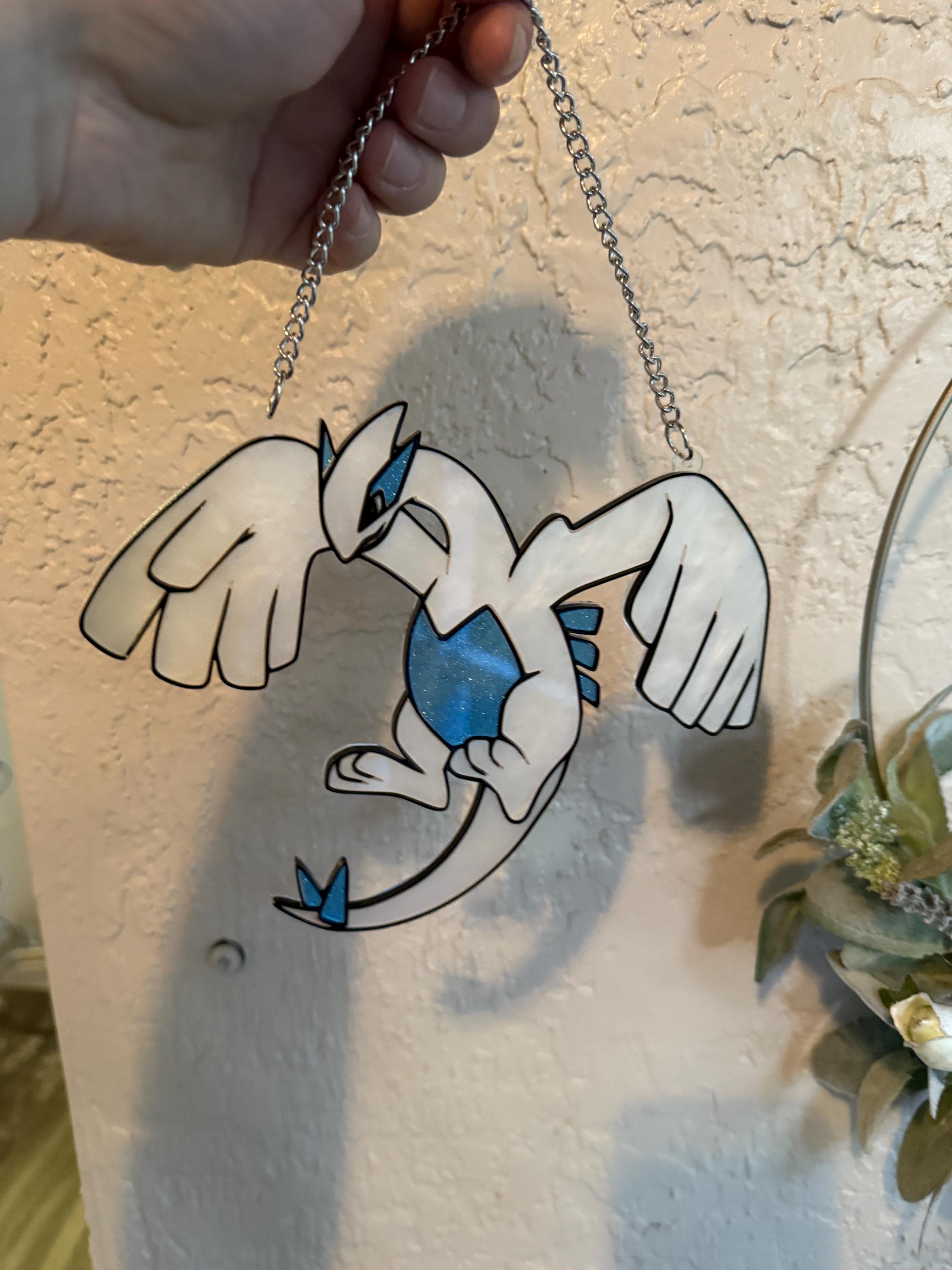 Pokemon Lugia Custom Shape Stained Glass Suncatcher - AnimeBape