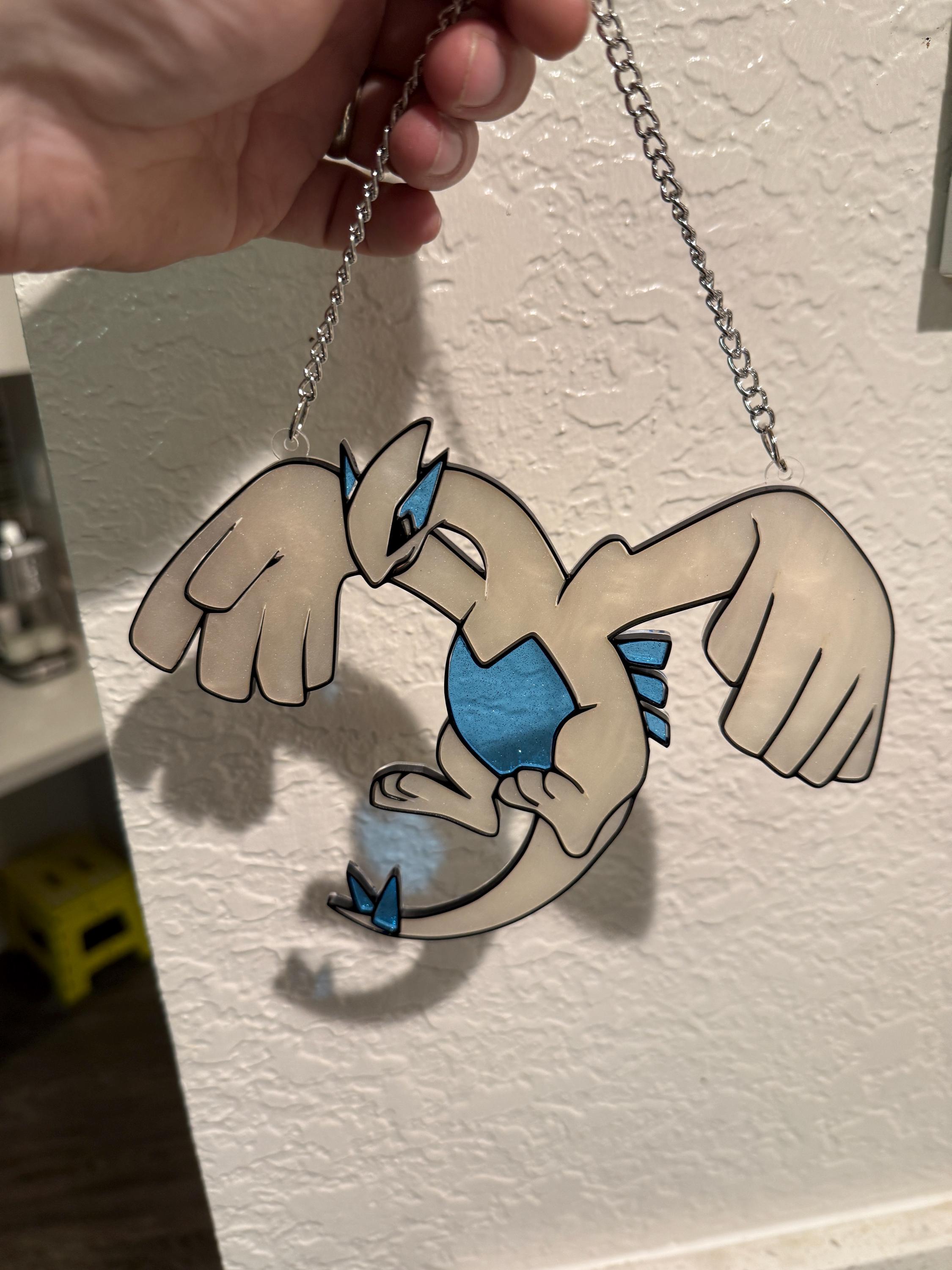 Pokemon Lugia Custom Shape Stained Glass Suncatcher - AnimeBape