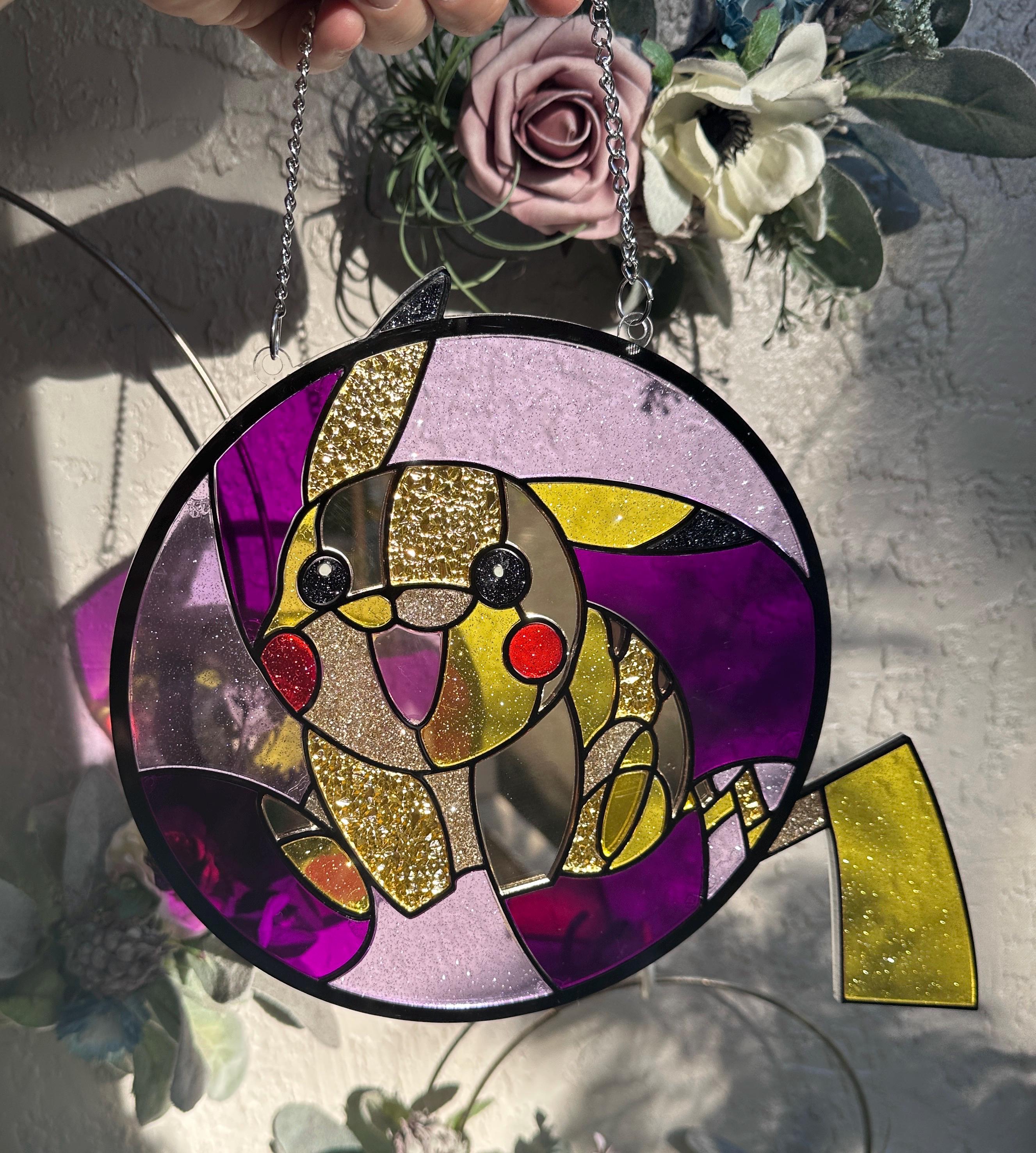 Pokemon Pikachu Stained Glass Suncatcher For Decorating - AnimeBape