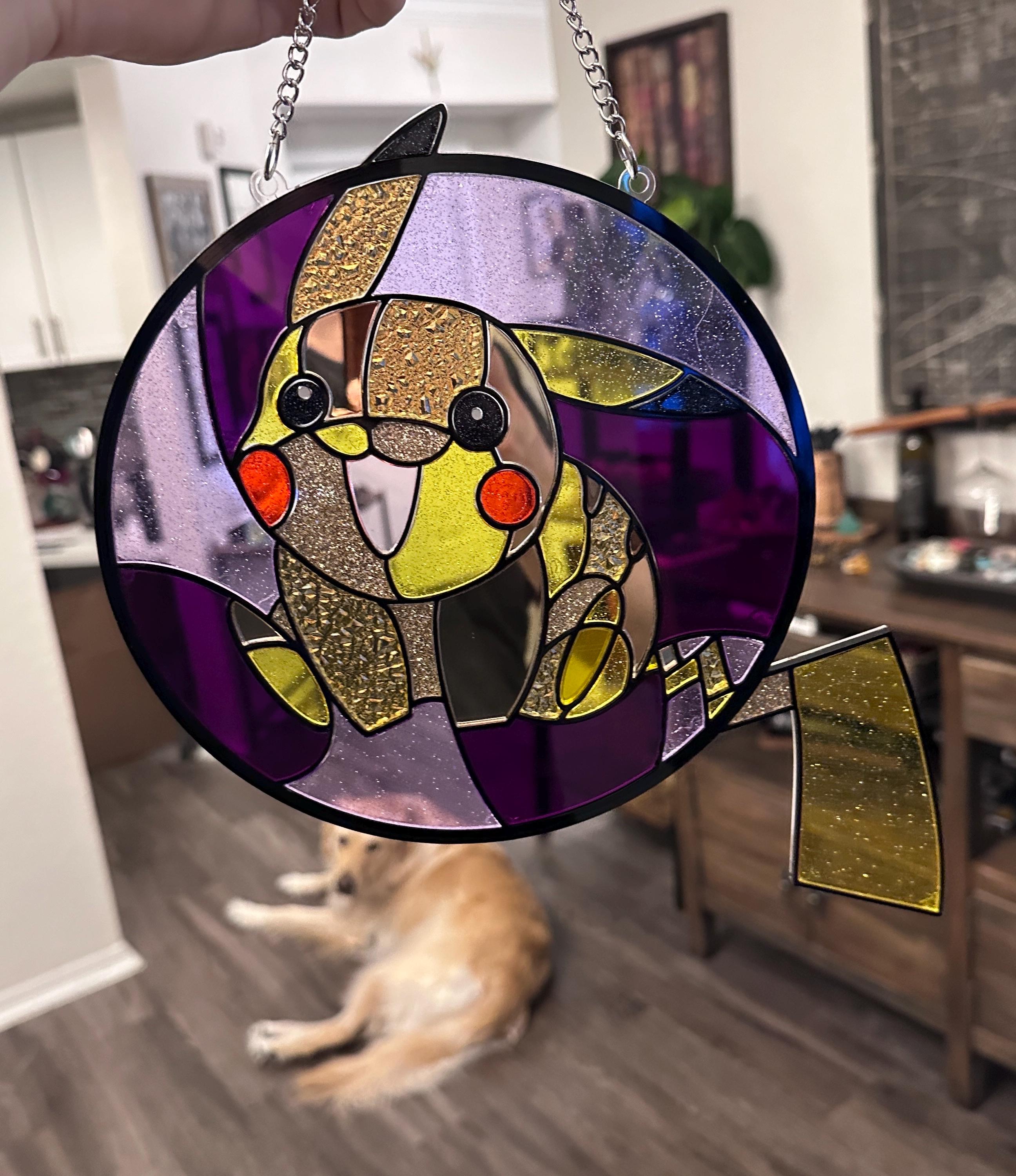 Pokemon Pikachu Stained Glass Suncatcher For Decorating - AnimeBape