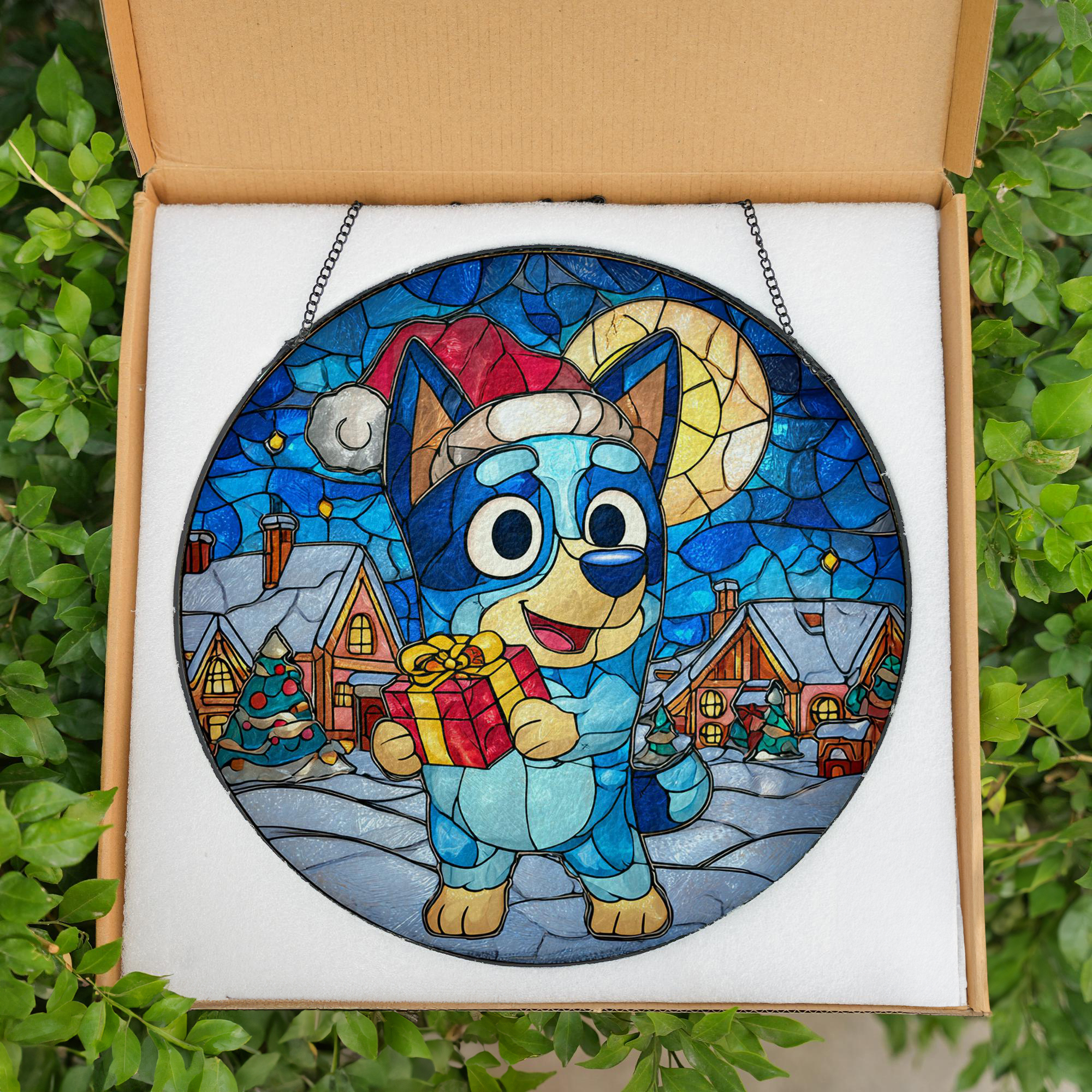 Bluey Puppy Stained Glass Suncatcher For Kids and Families - AnimeBape