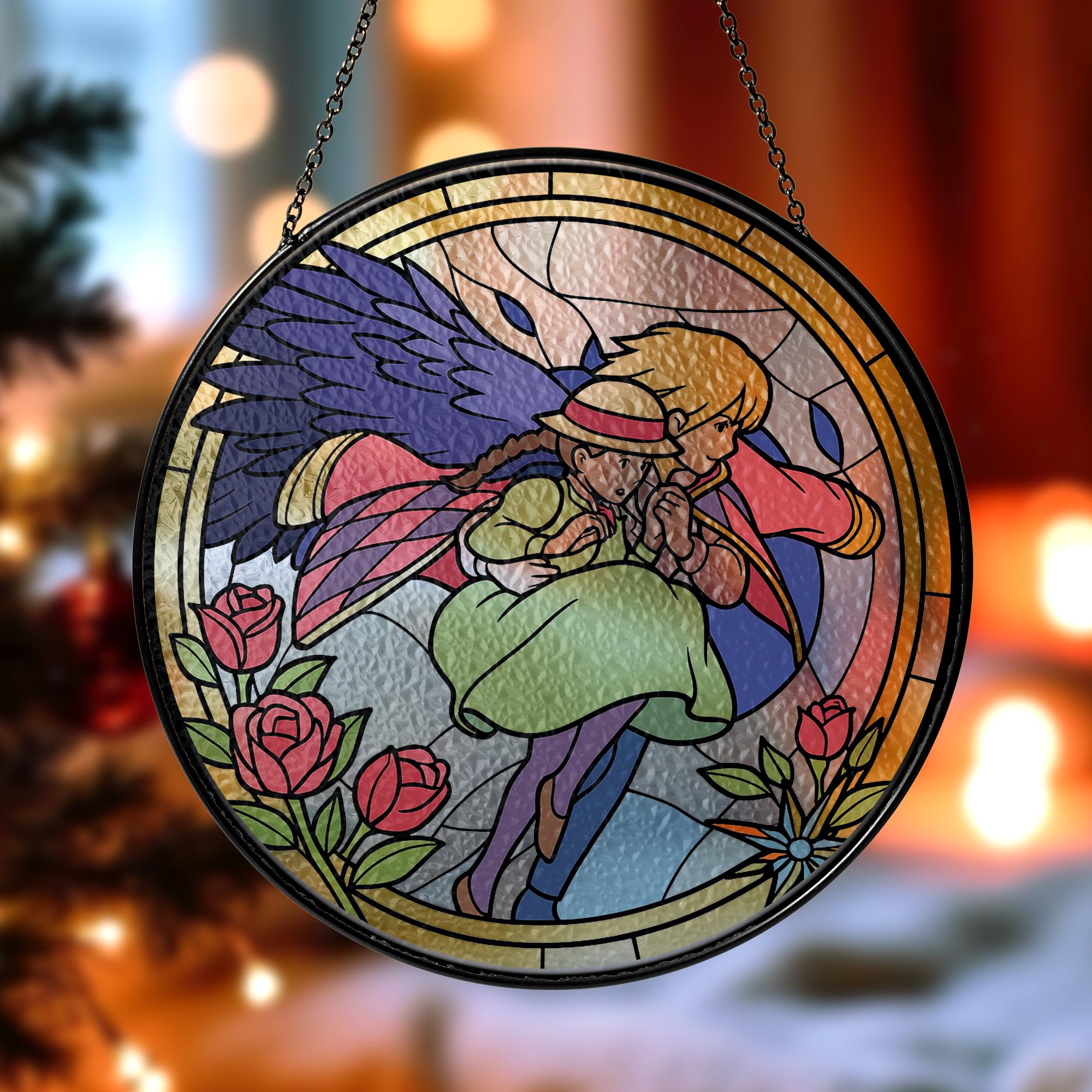 Ghibli's Howl Moving Castle Howl and Sophie Stained Glass Suncatcher ...