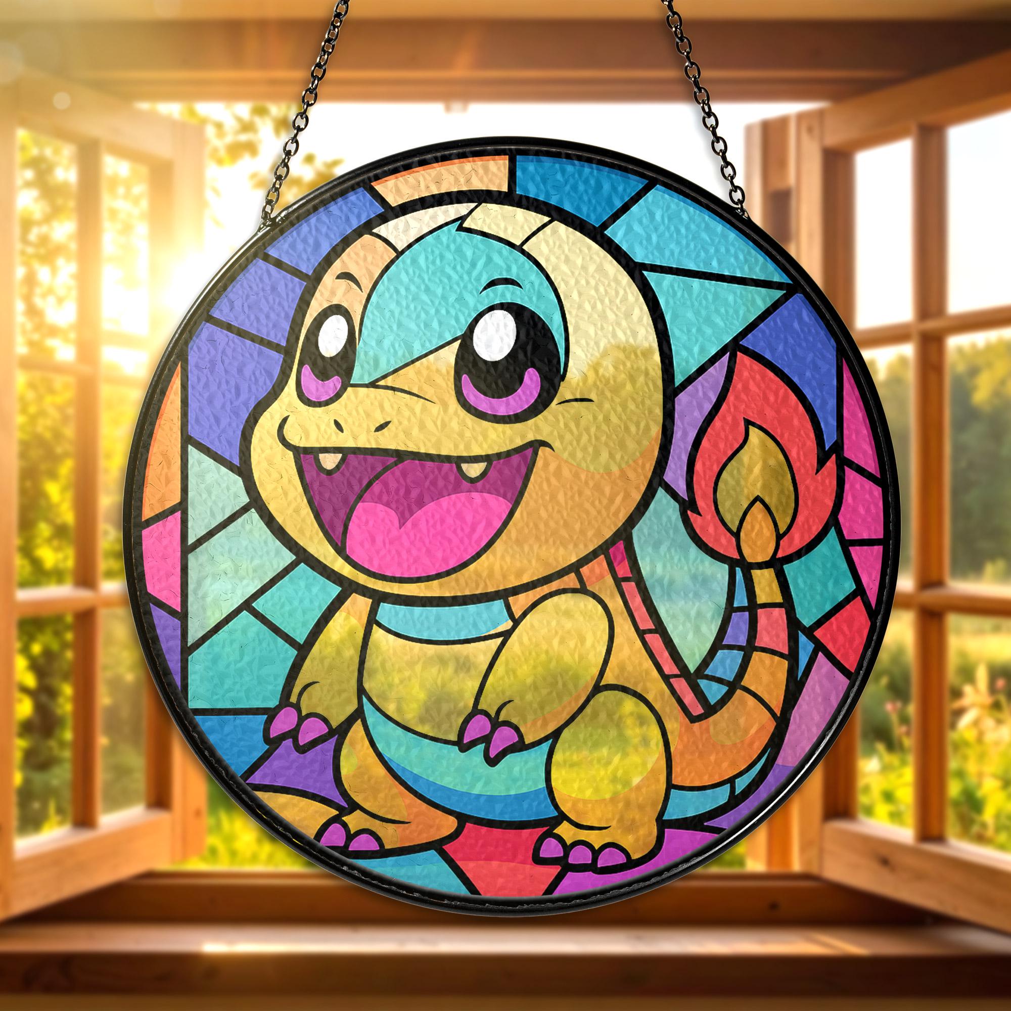 Pokemon Charmander Vibrant Stained Glass Suncatcher - AnimeBape