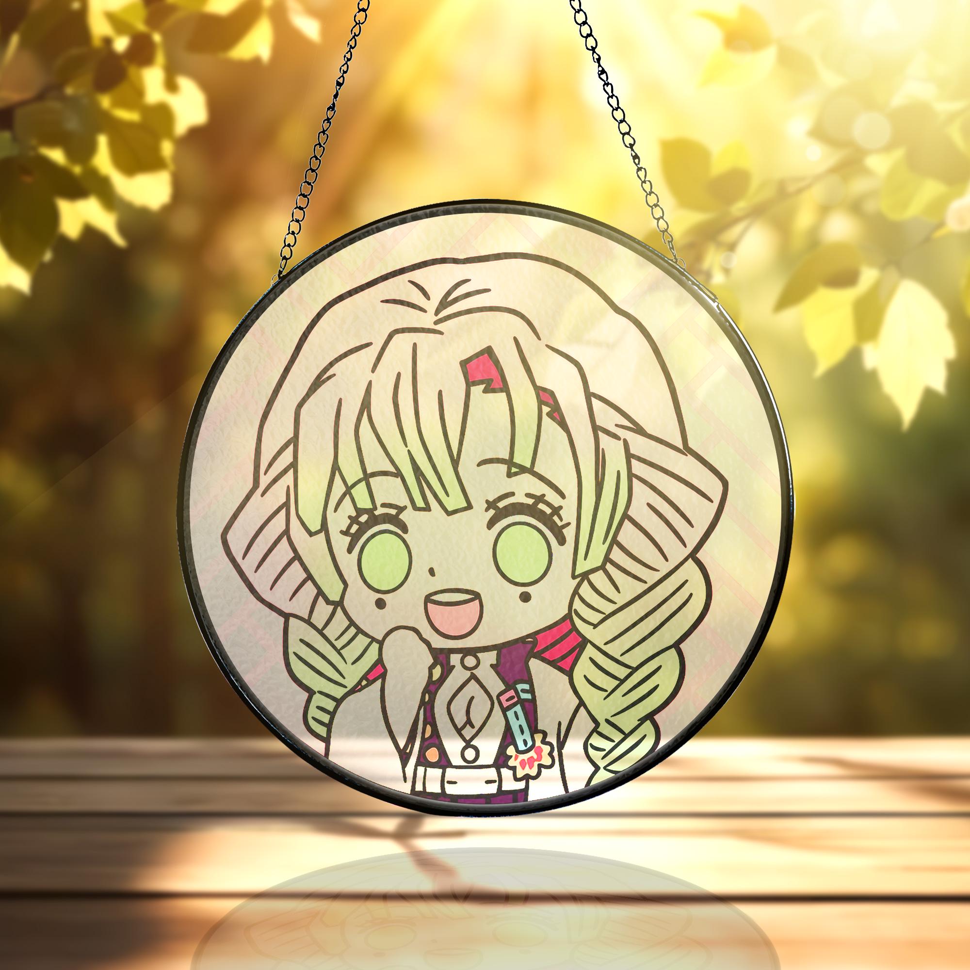 Demon Slayer Chibi Mitsuri Stained Glass Suncatcher - AnimeBape
