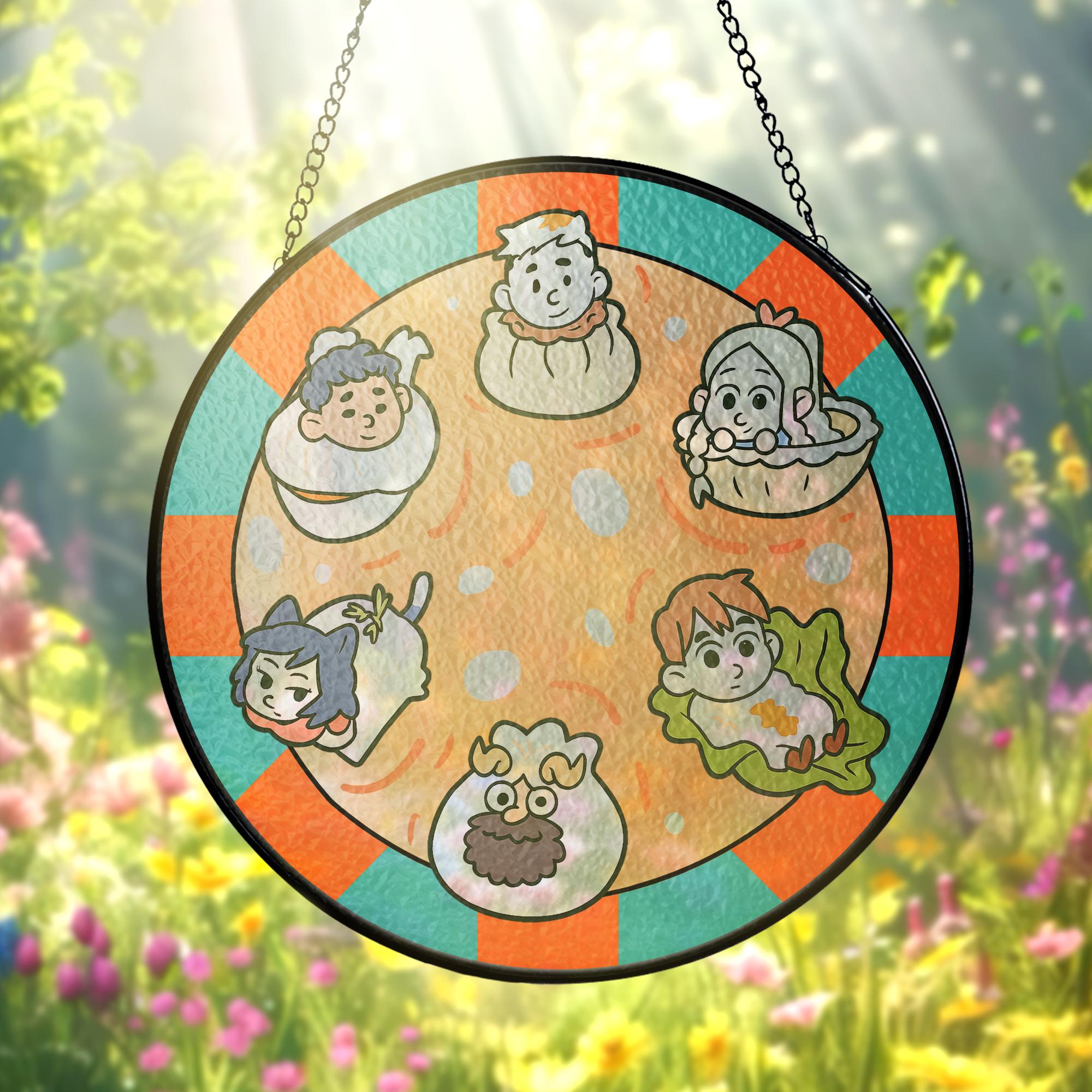 Delicious In Dungeon Cute Chibi Characters Stained Glass Suncatcher ...