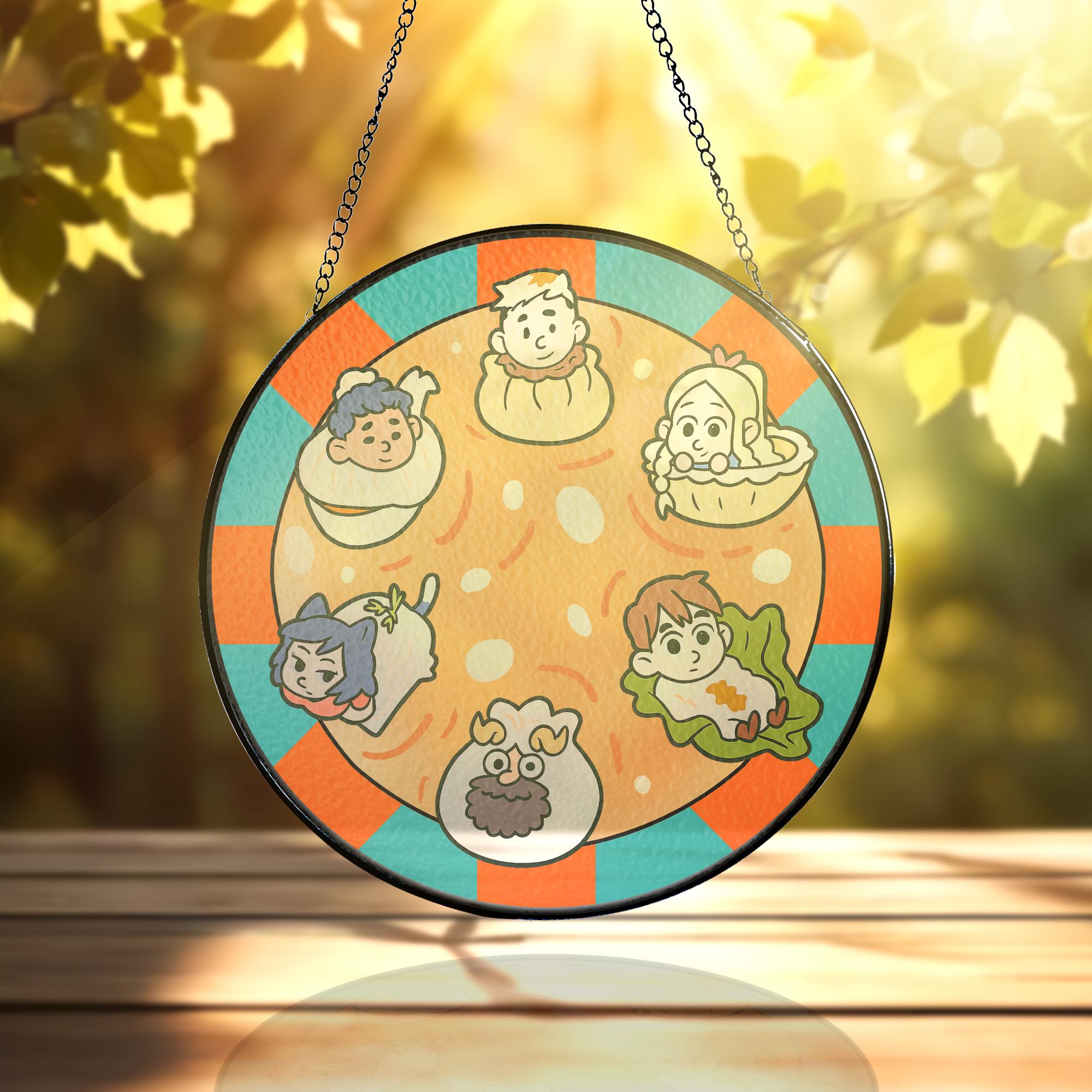 Delicious In Dungeon Cute Chibi Characters Stained Glass Suncatcher ...