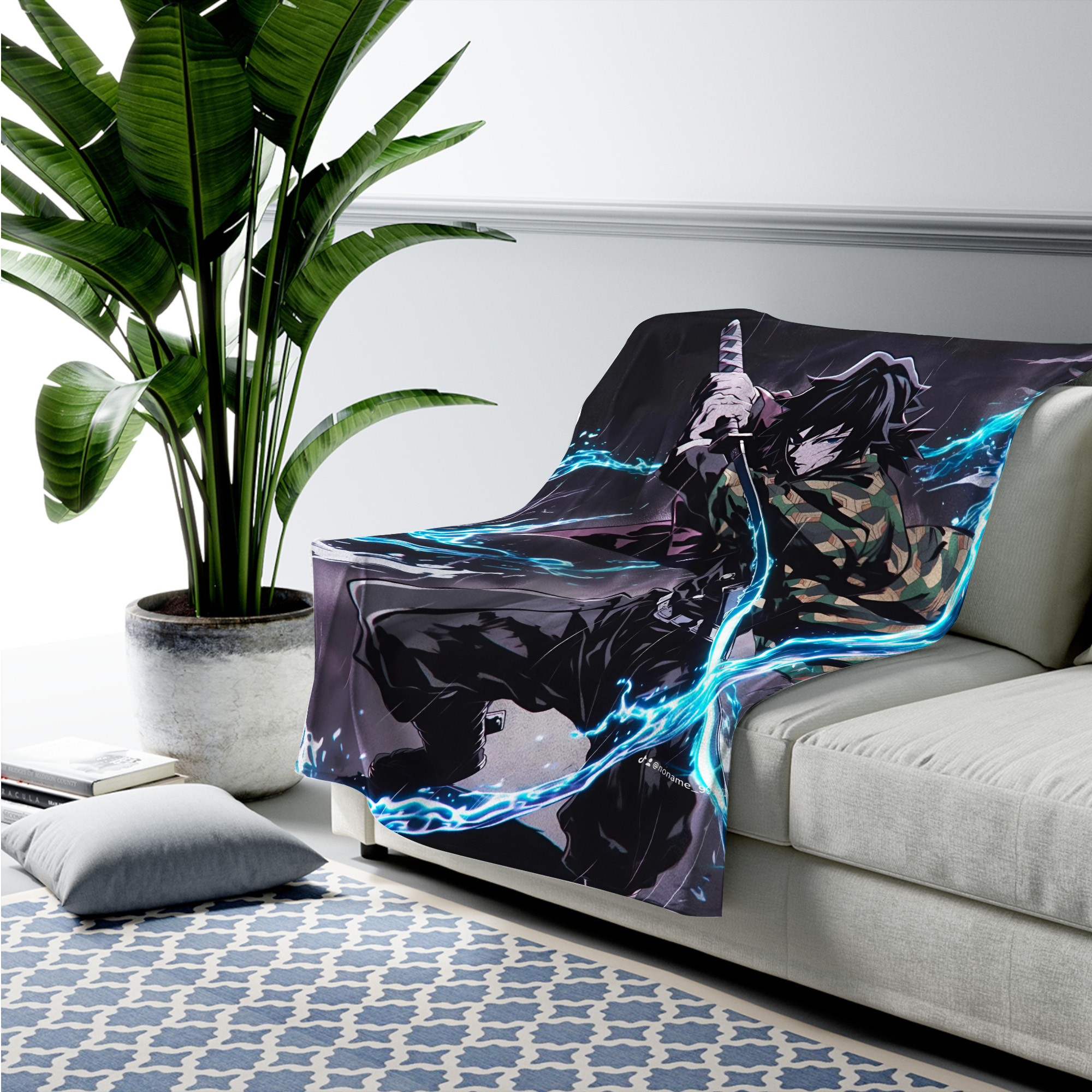 Demon Slayer Giyu Water Breathing Blanket - AnimeBape