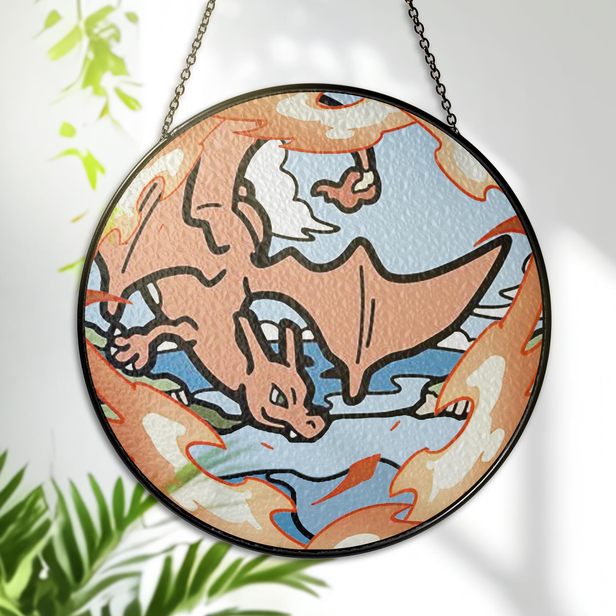 Pokemon Charizard Stained Glass Suncatcher - AnimeBape