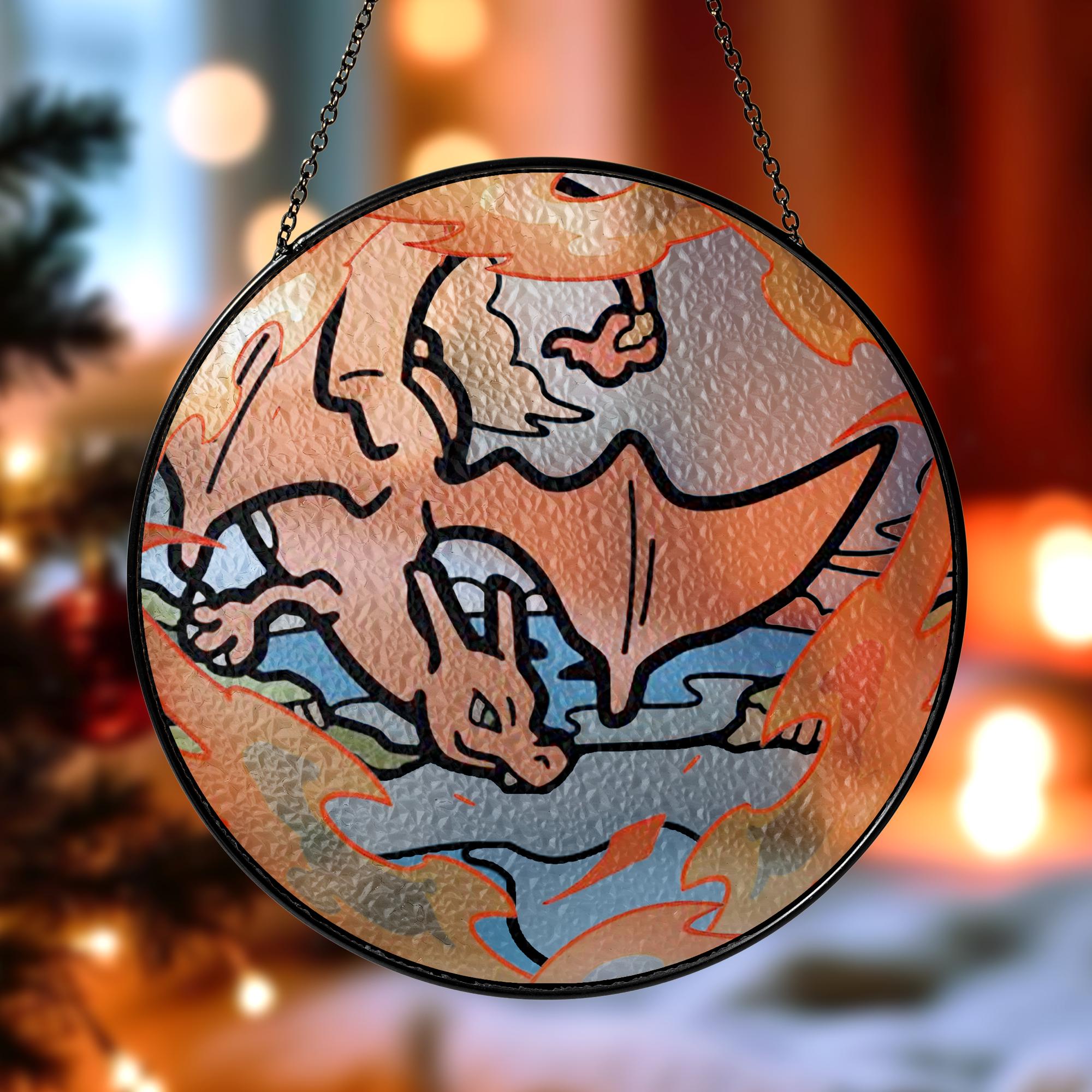 Pokemon Charizard Stained Glass Suncatcher - AnimeBape