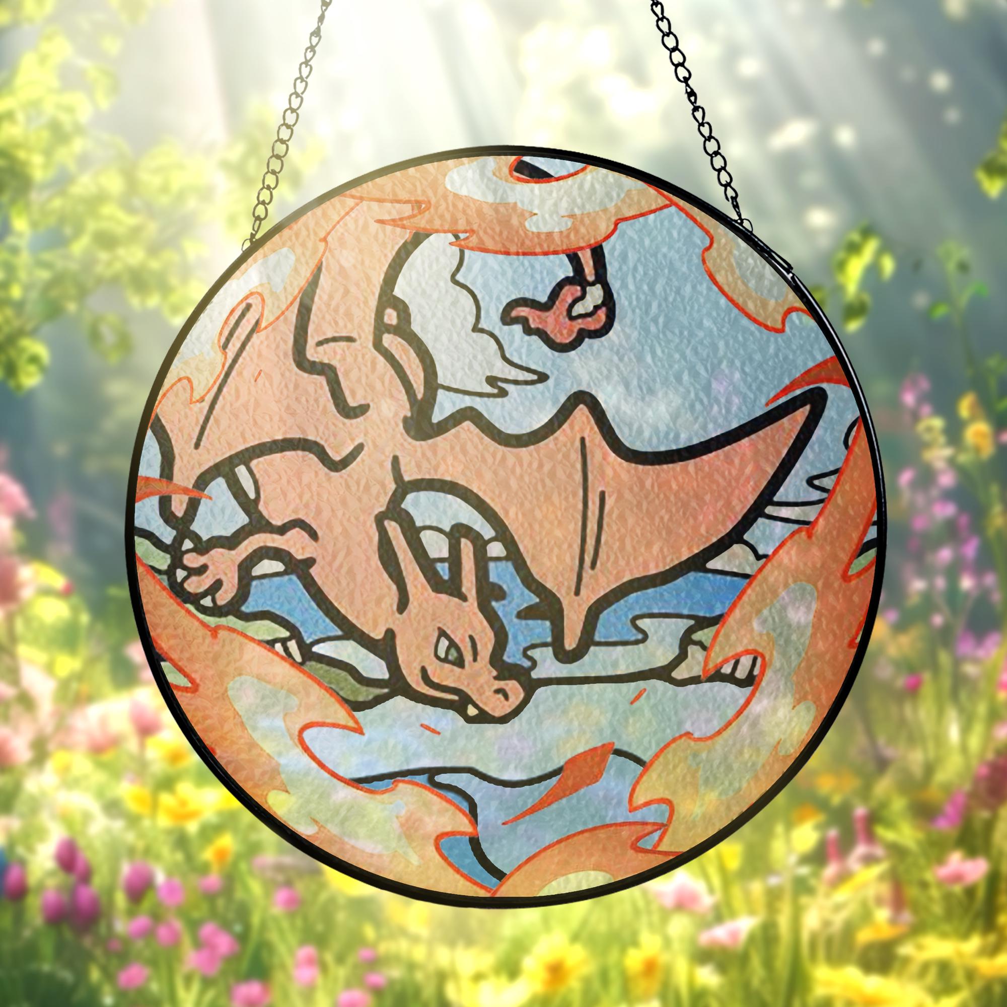 Pokemon Charizard Stained Glass Suncatcher - AnimeBape
