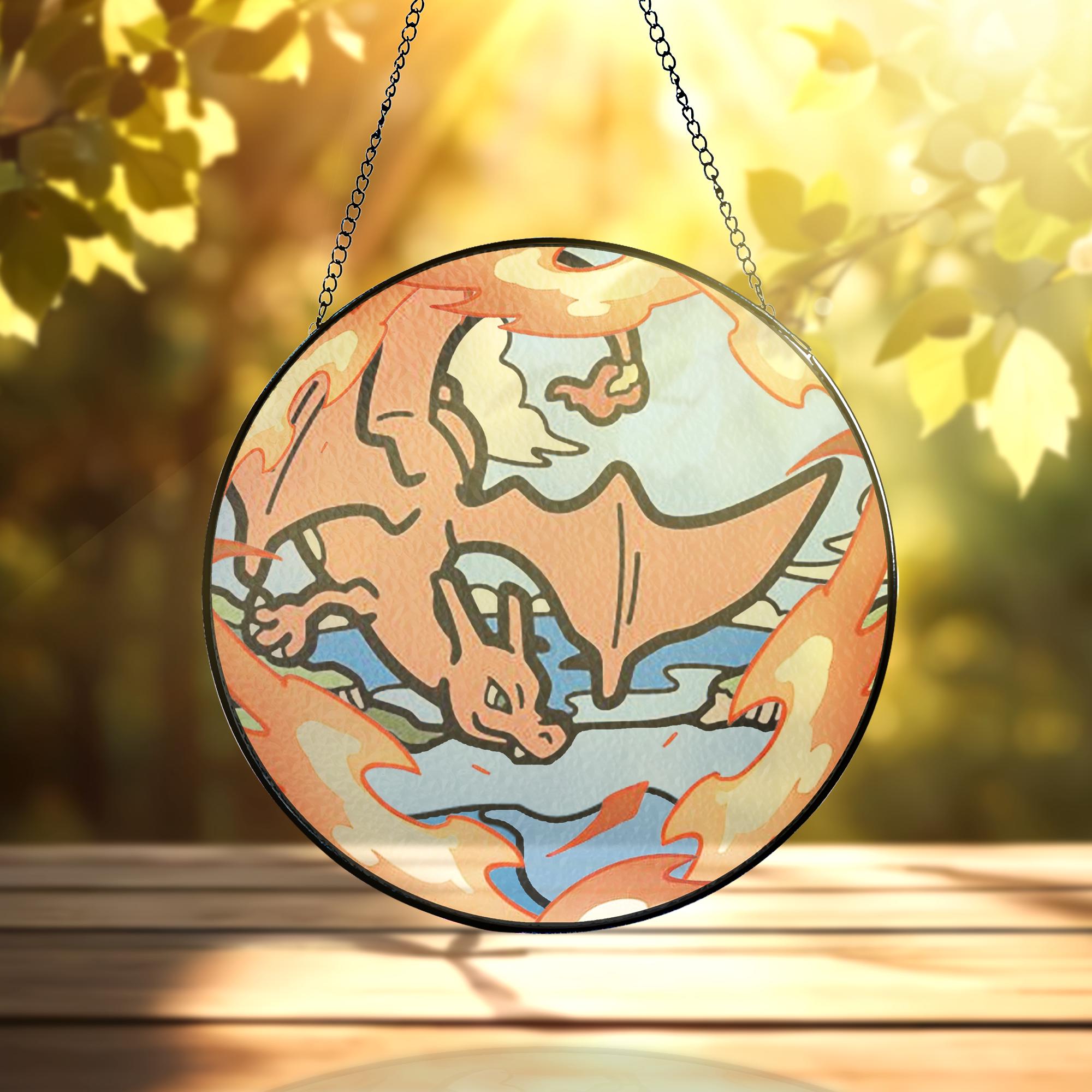 Pokemon Charizard Stained Glass Suncatcher - AnimeBape