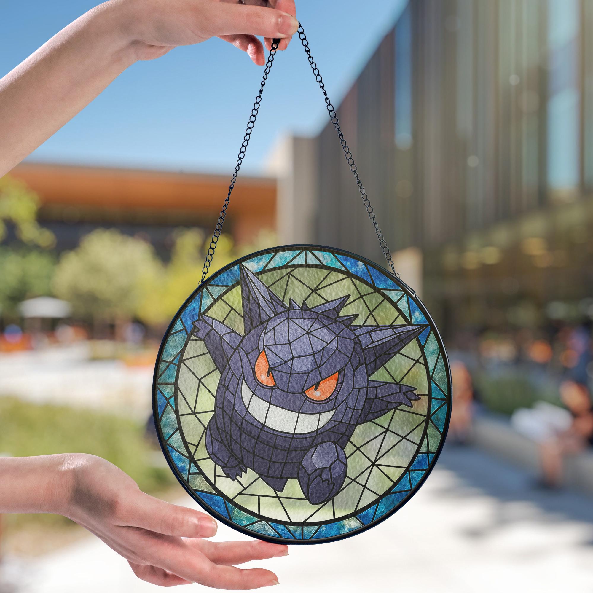 Pokemon Gengar Spooky Ghost Stained Glass Suncatcher - AnimeBape