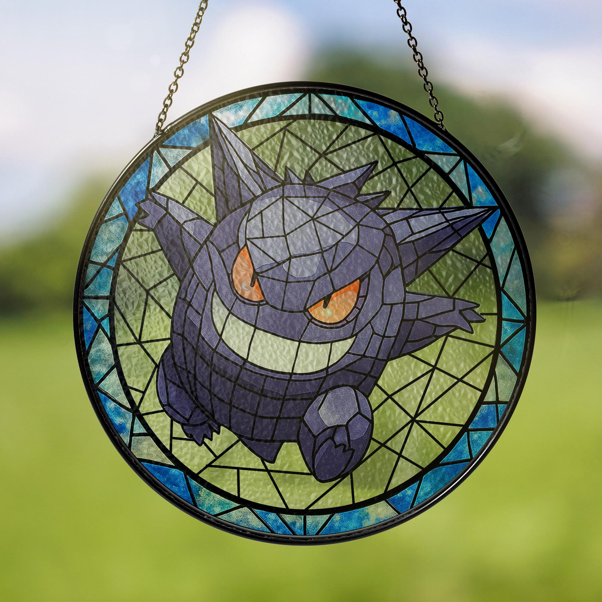 Pokemon Gengar Spooky Ghost Stained Glass Suncatcher - AnimeBape