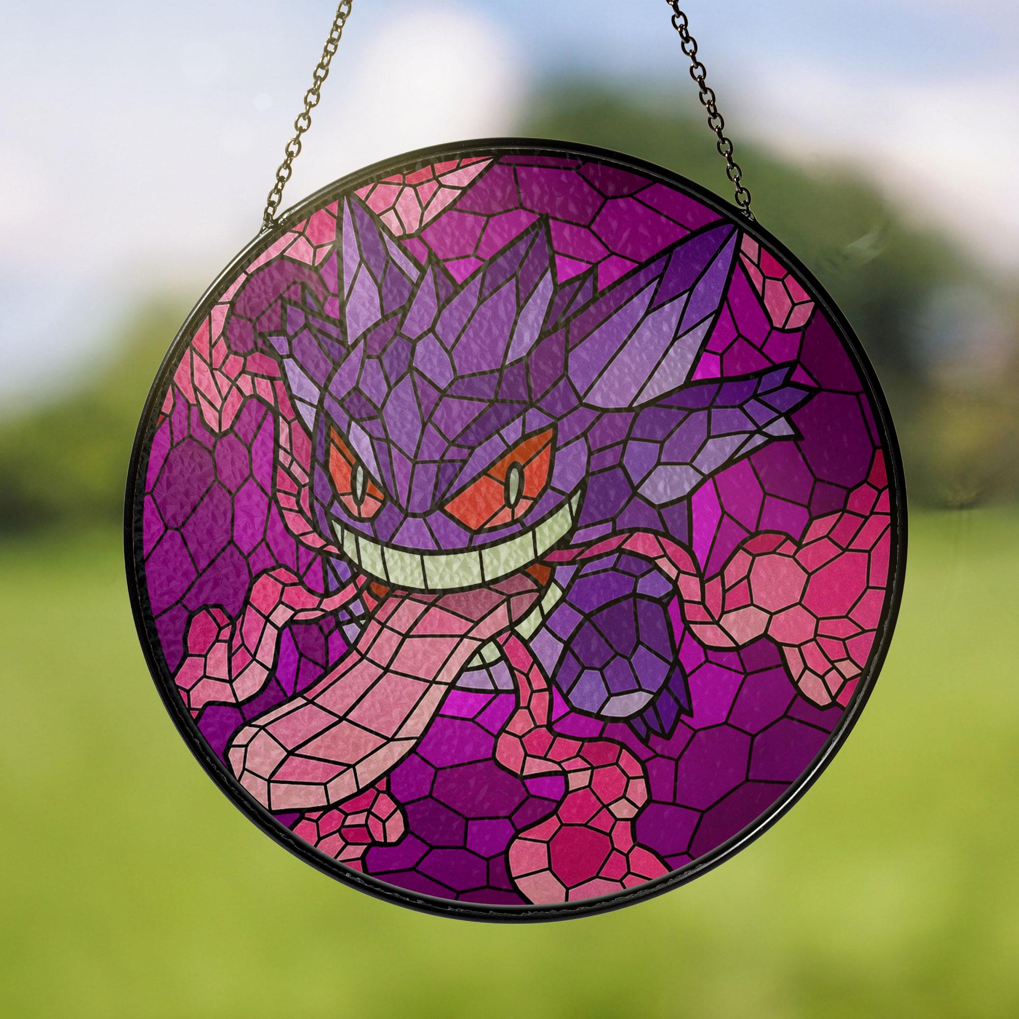 Pokemon Ghost Type Gengar Stained Glass Suncatcher - AnimeBape