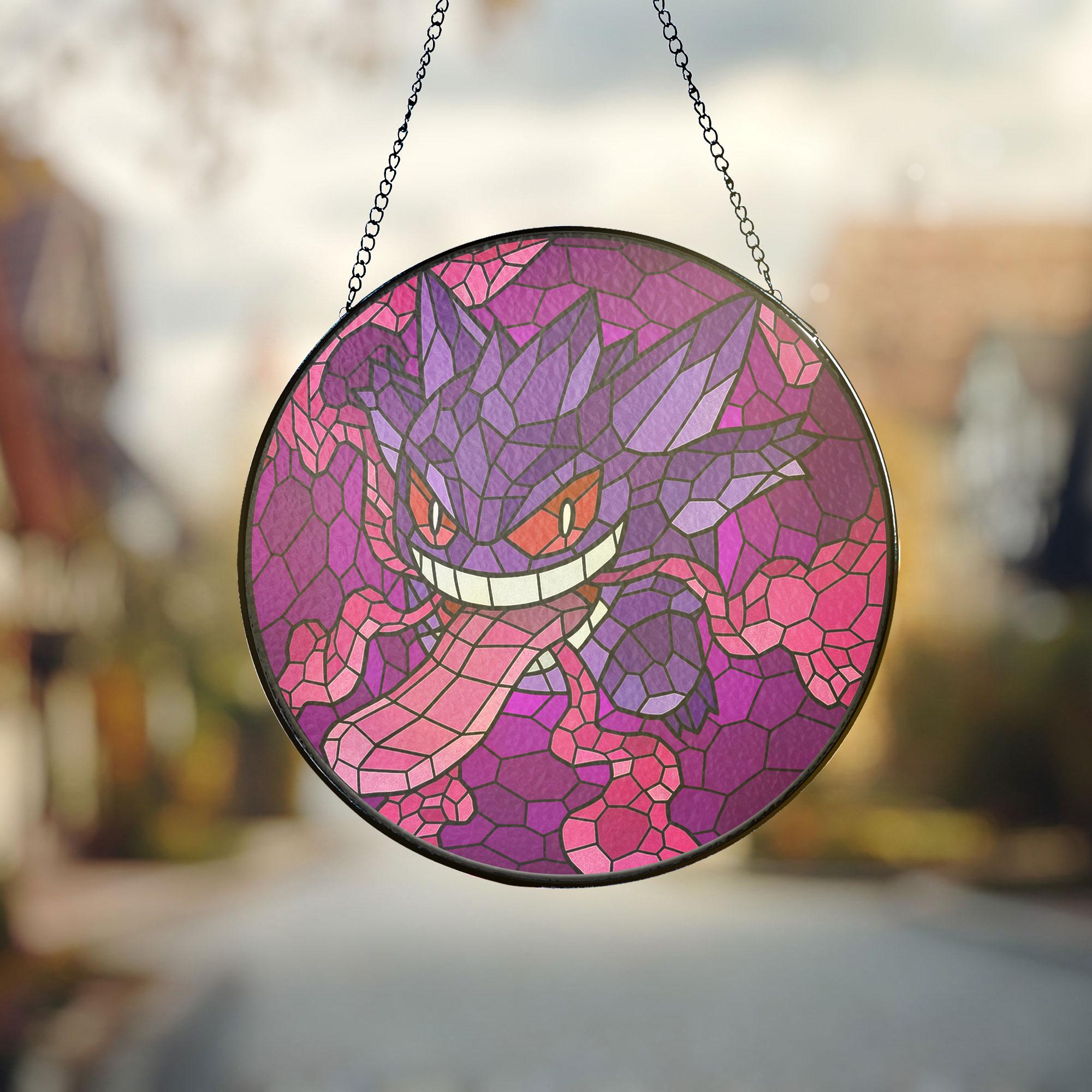 Pokemon Ghost Type Gengar Stained Glass Suncatcher - AnimeBape