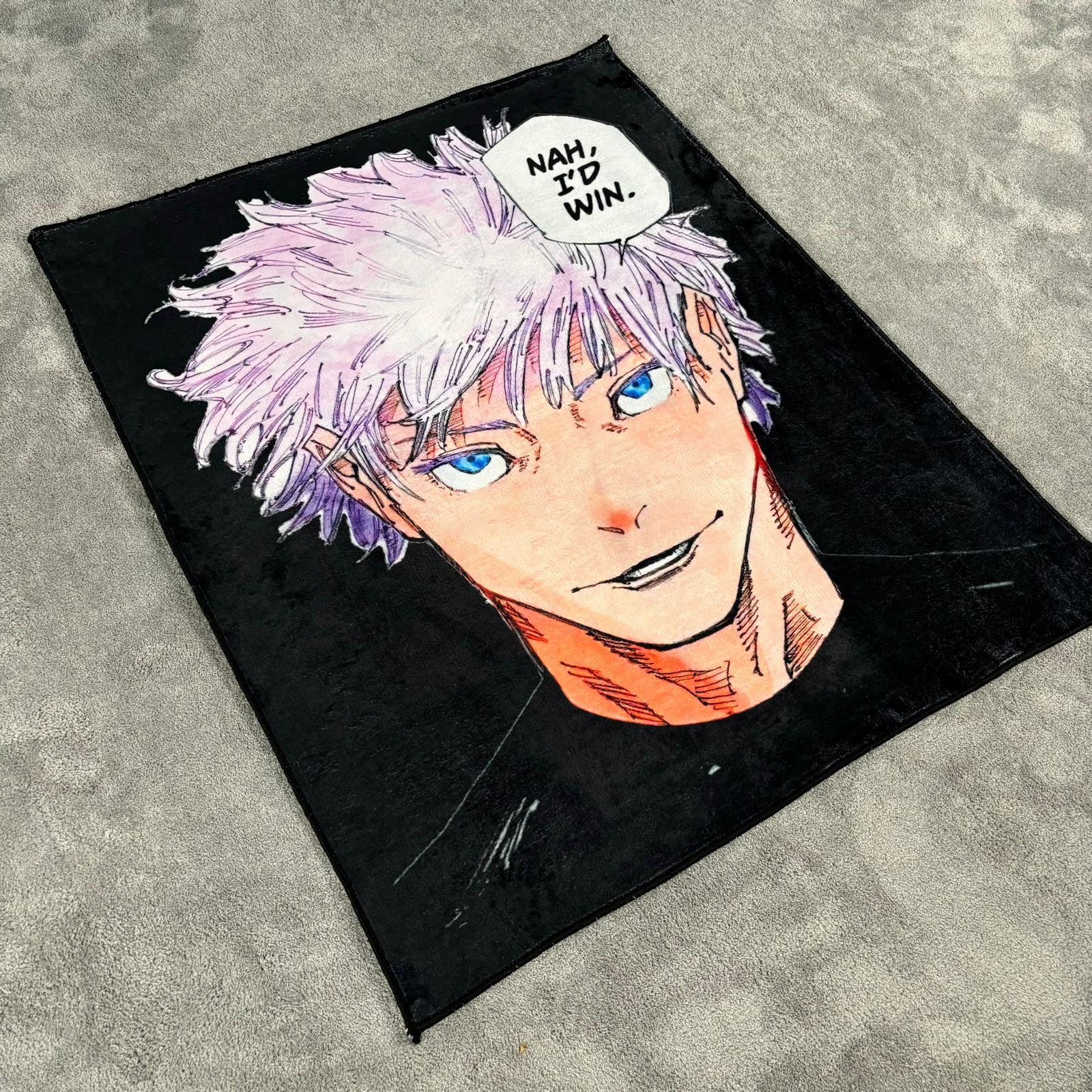 Gojo Jujutsu Kaisen Nah I'd Win Custom Shaped Rug - AnimeBape