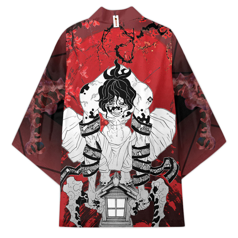 Demon Slayer Gyutaro Red Sakura Haori Kimono - AnimeBape