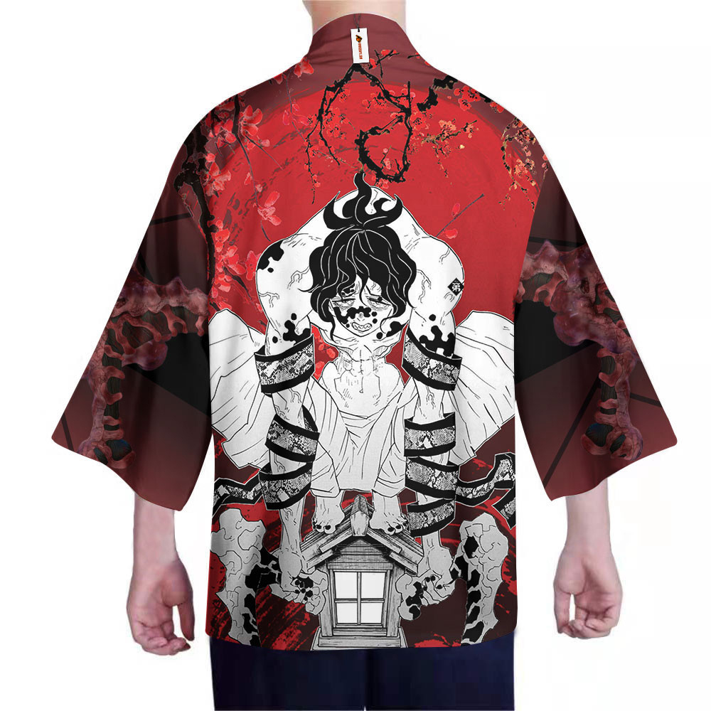 Demon Slayer Gyutaro Red Sakura Haori Kimono - AnimeBape