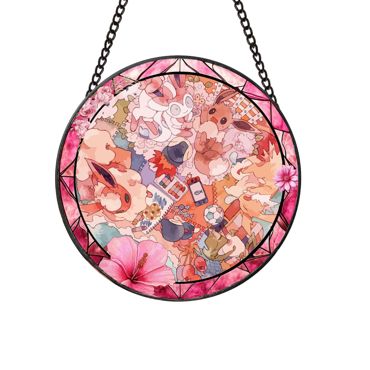 Pokemon Poke Team Fun Cartoonized Stained Glass Suncatcher - AnimeBape