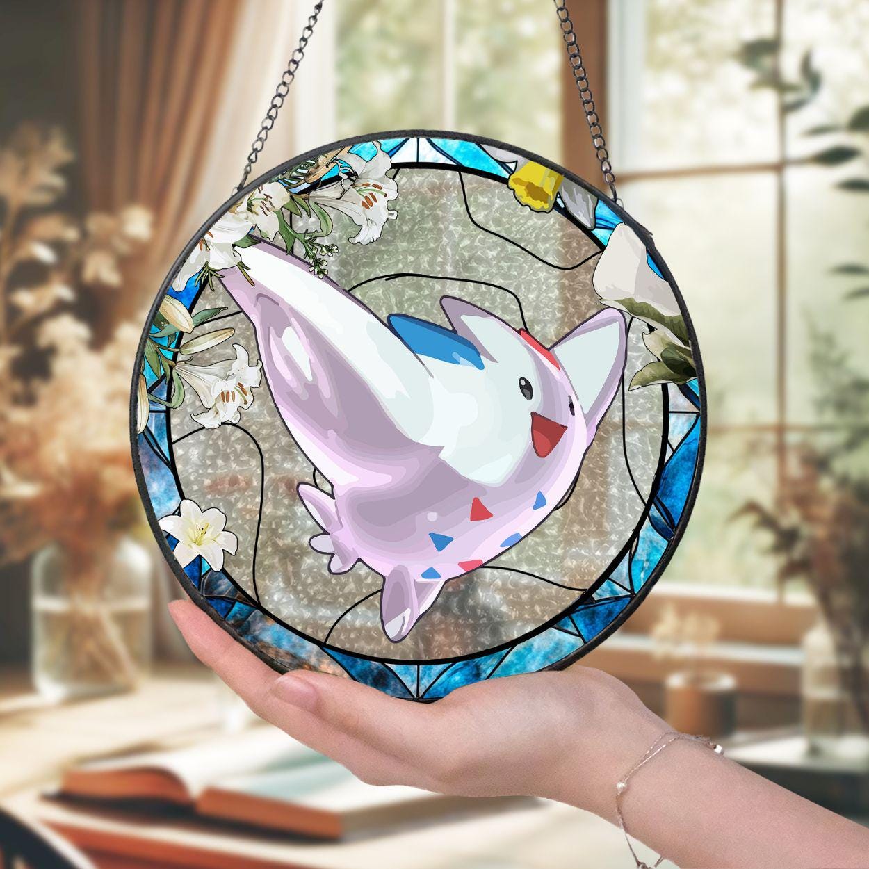 Pokemon Togekiss Autumn Blossom Stained Glass Suncatcher - AnimeBape