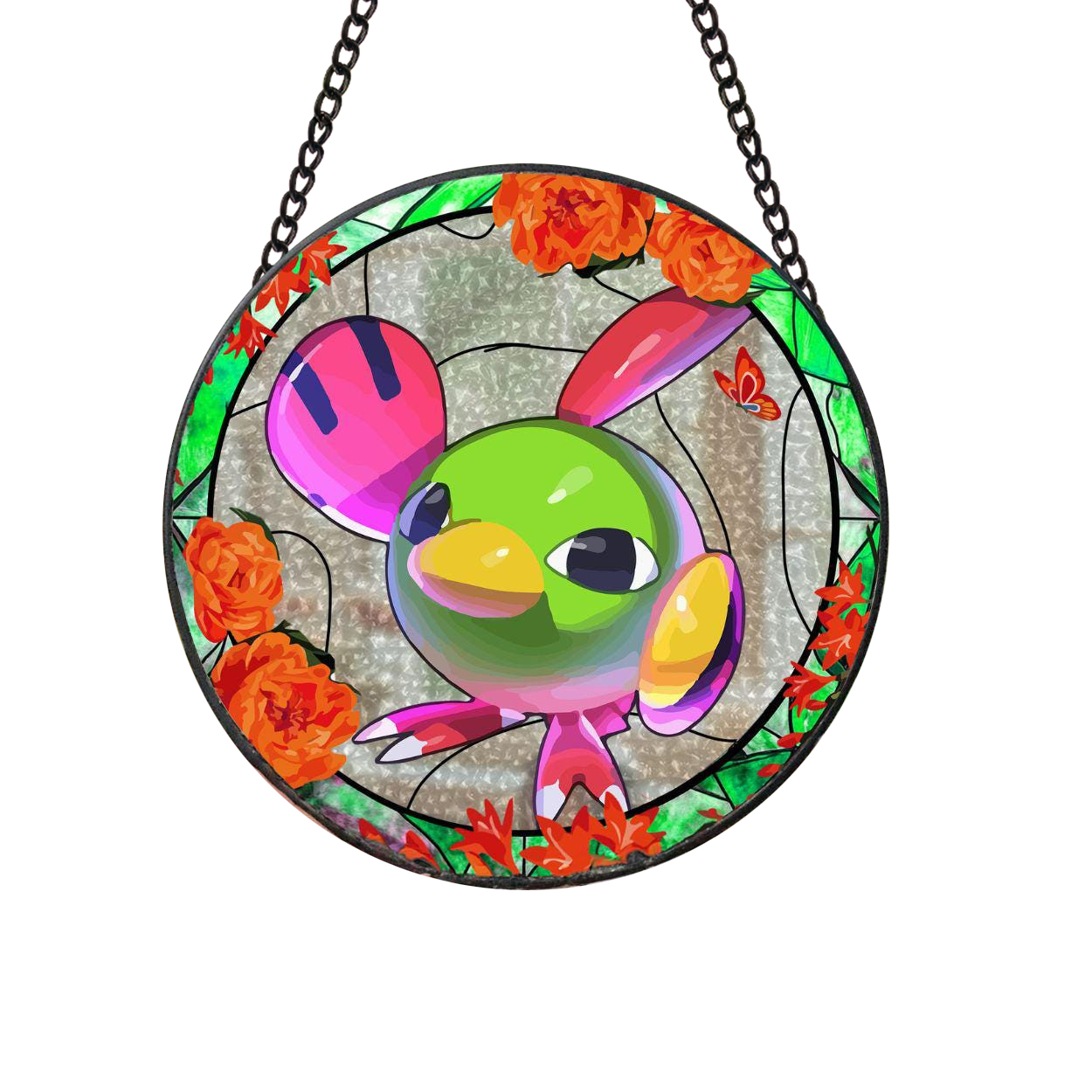 Pokemon Natu Autumn Blossom Stained Glass Suncatcher - AnimeBape