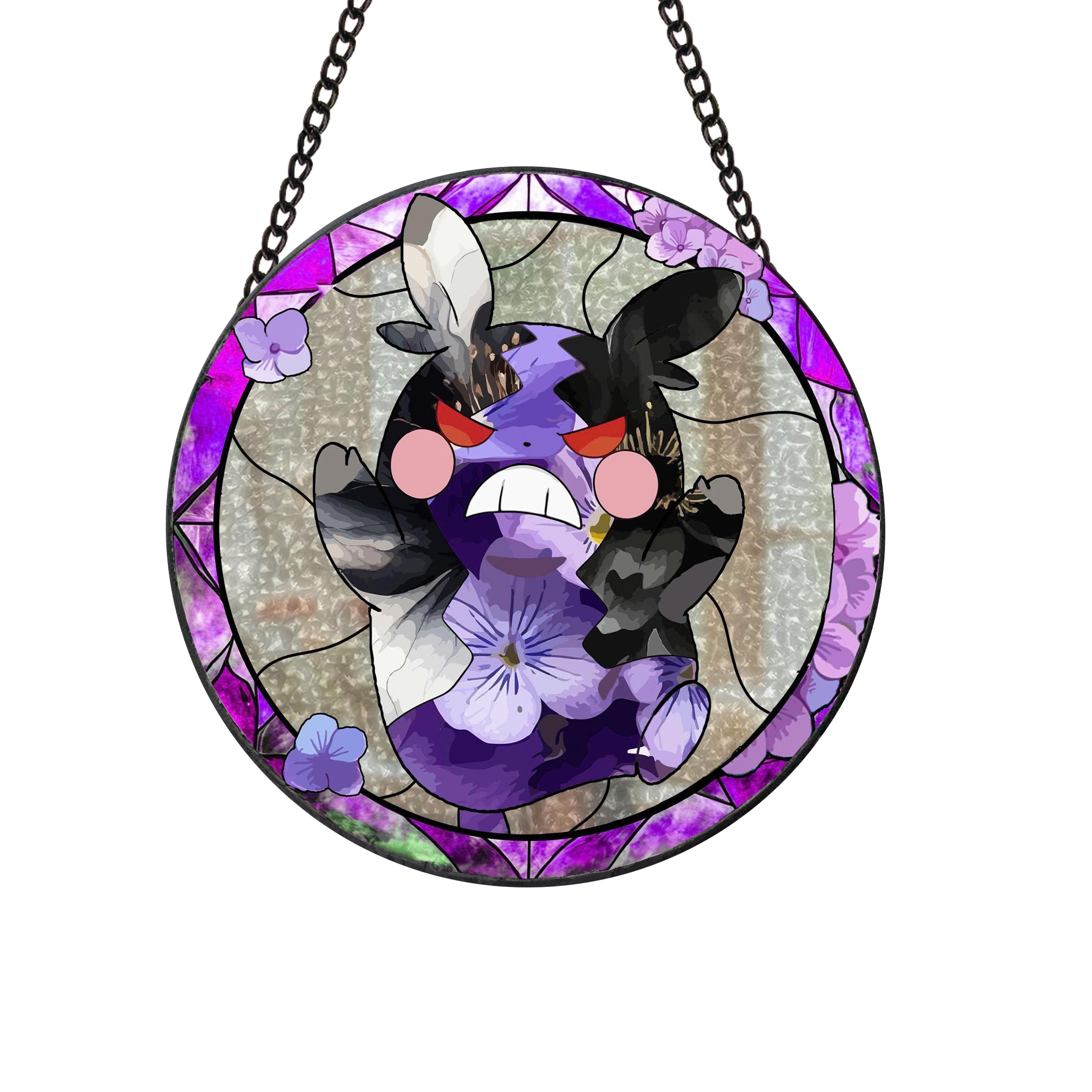 Pokemon Hangry Morpeko Autumn Blossom Stained Glass Suncatcher - AnimeBape