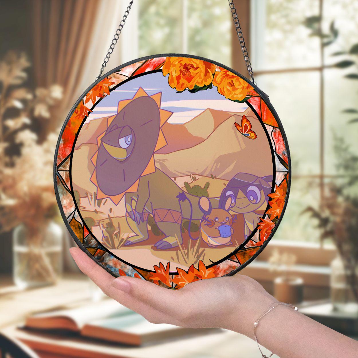 Pokemon Eletric Type Fun Cartoonized Stained Glass Suncatcher - AnimeBape