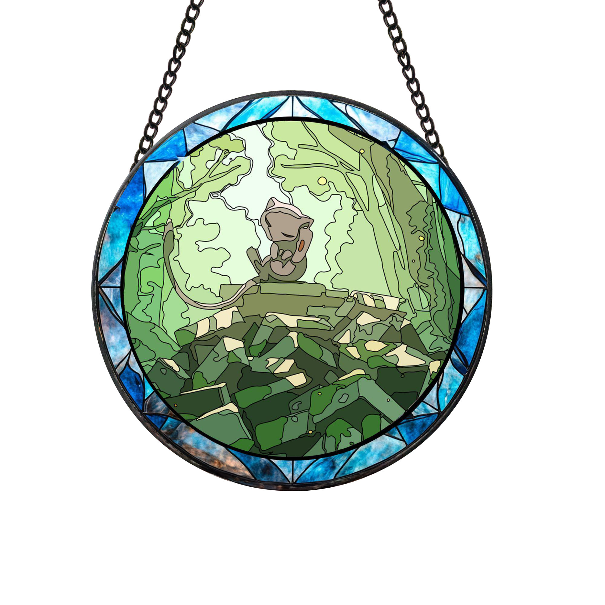 Pokemon Mew Fun Cartoonized Stained Glass Suncatcher Vers 2 - AnimeBape