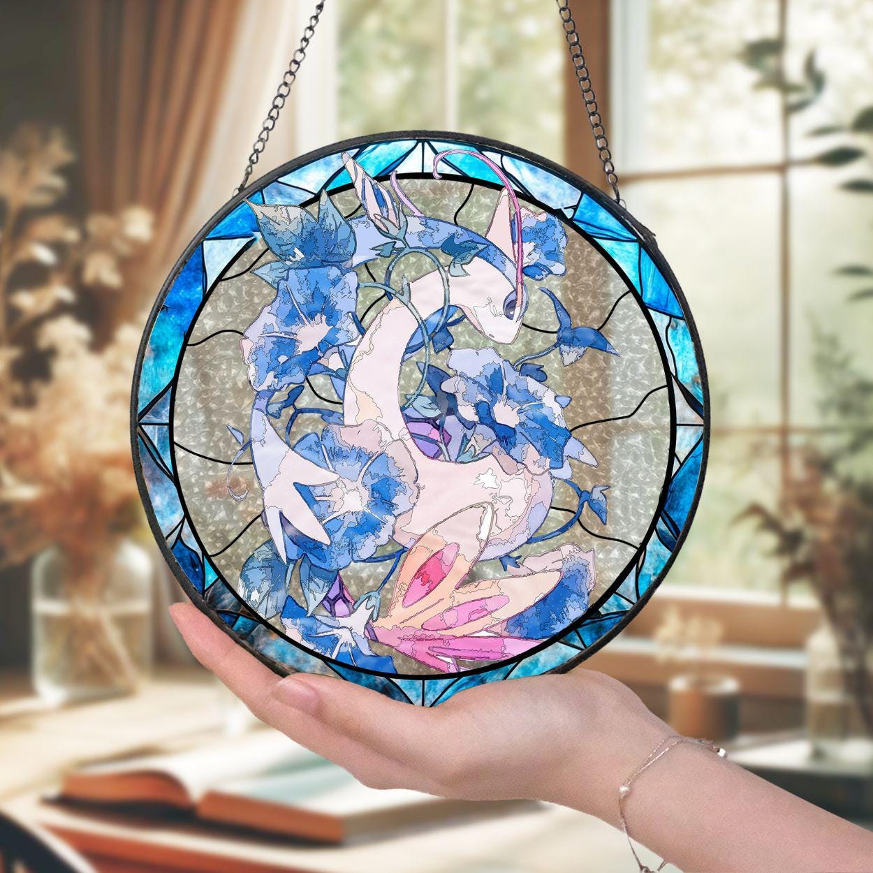 Pokemon Milotic Fun Cartoonized Stained Glass Suncatcher - AnimeBape