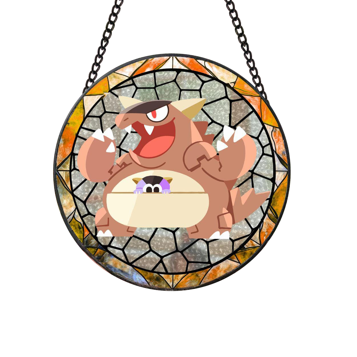 Pokemon Kangaskhan Fun Cartoonized Stained Glass Suncatcher - AnimeBape