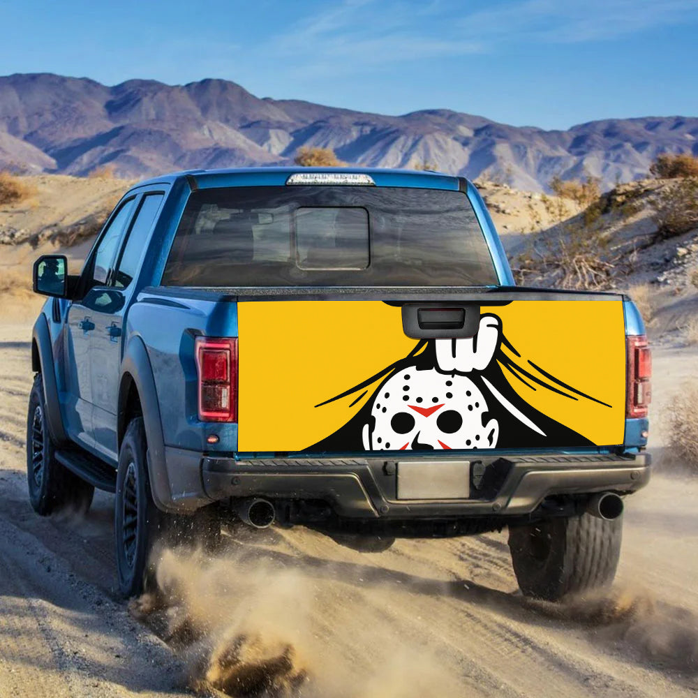 Jason Voorhees From The Friday The 13th Horror Movie Hide Yellow Truck ...