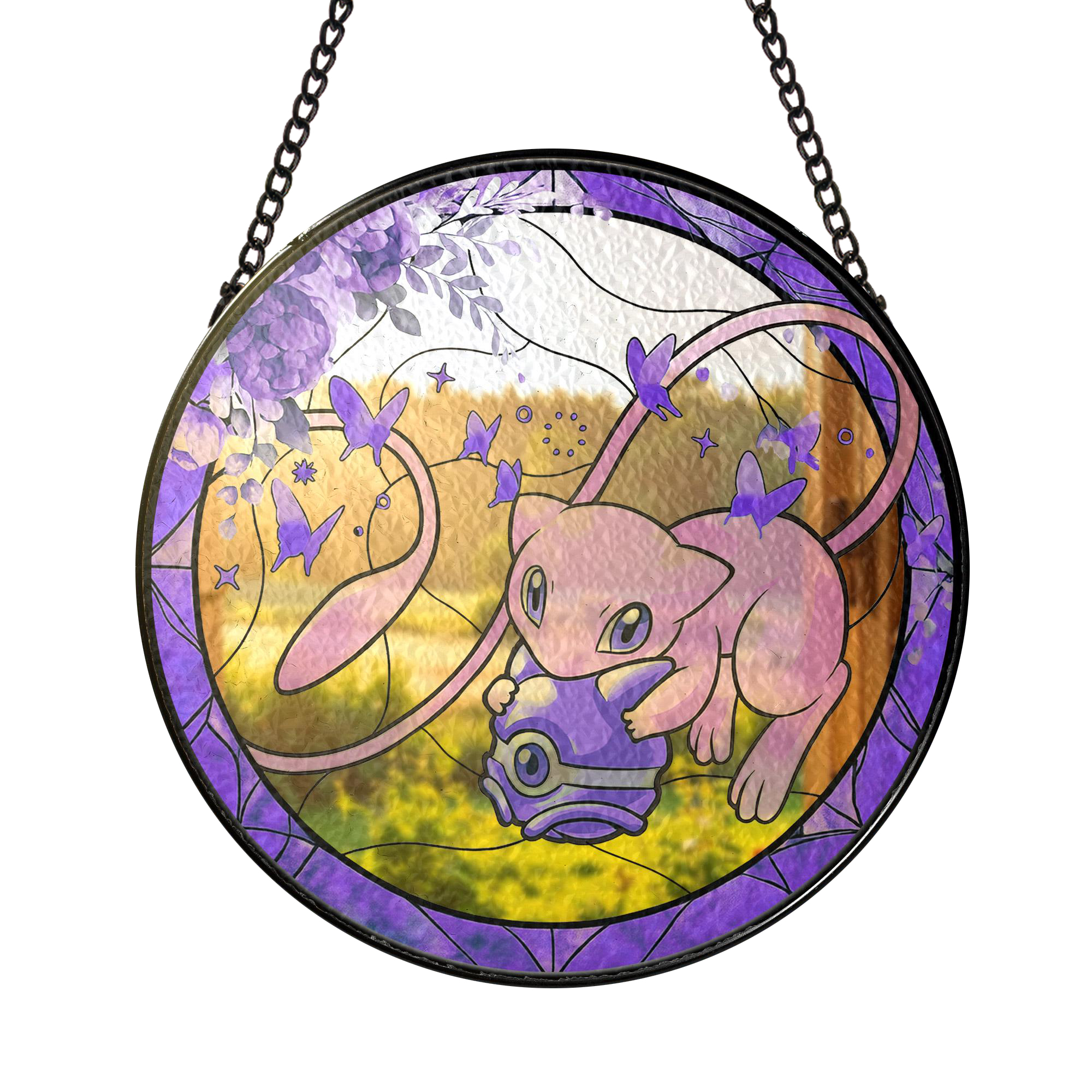 Pokemon Legendary Mew Stained Glass Suncatcher - AnimeBape