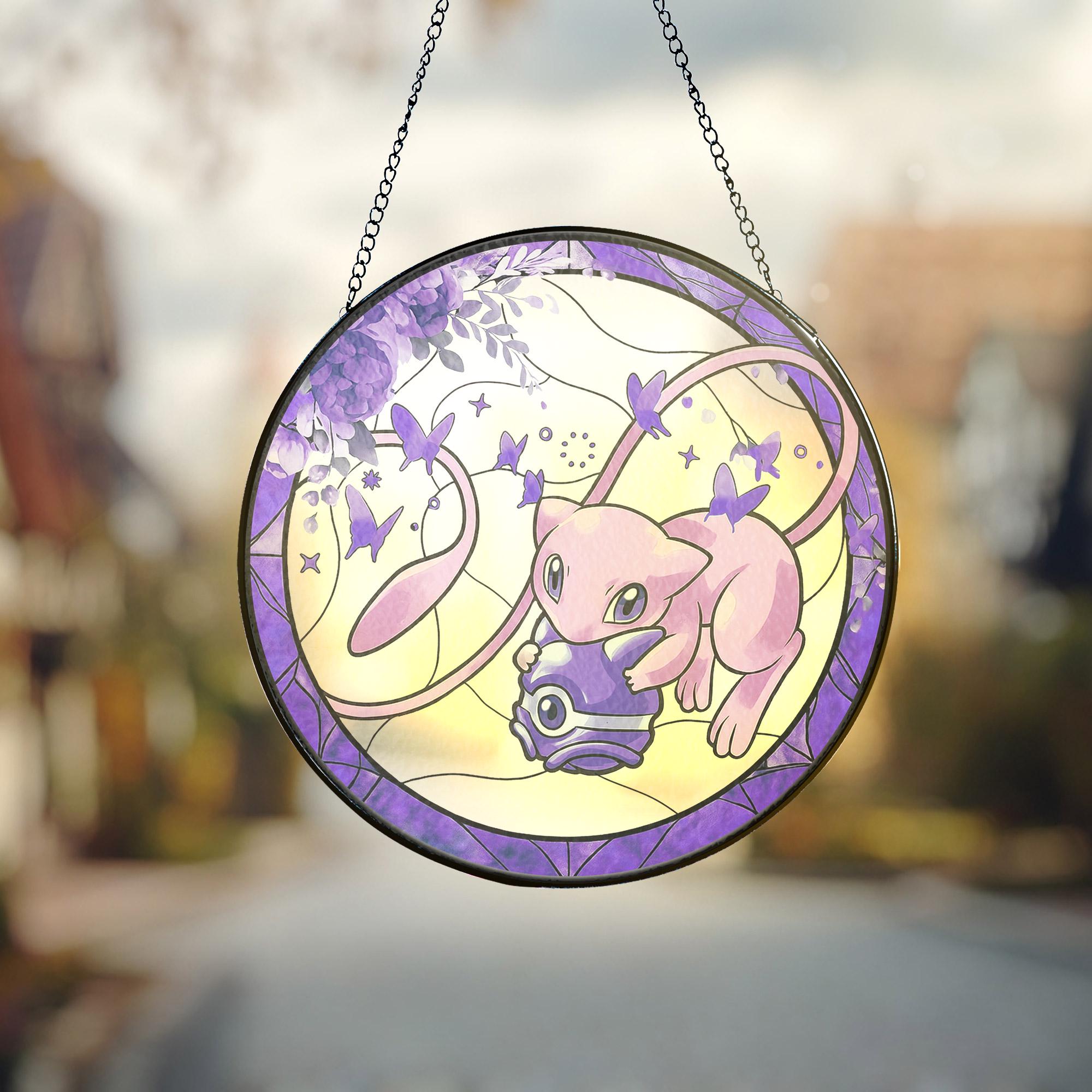 Pokemon Legendary Mew Stained Glass Suncatcher - AnimeBape