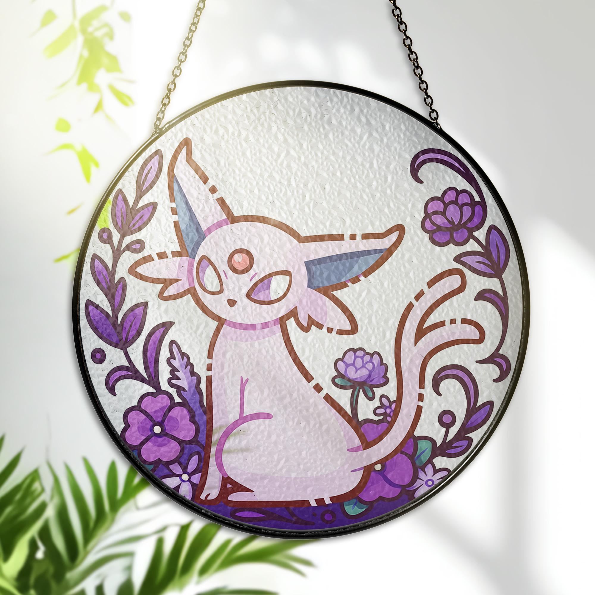 Pokemon Mystic Espeon Stained Glass Suncatcher - AnimeBape