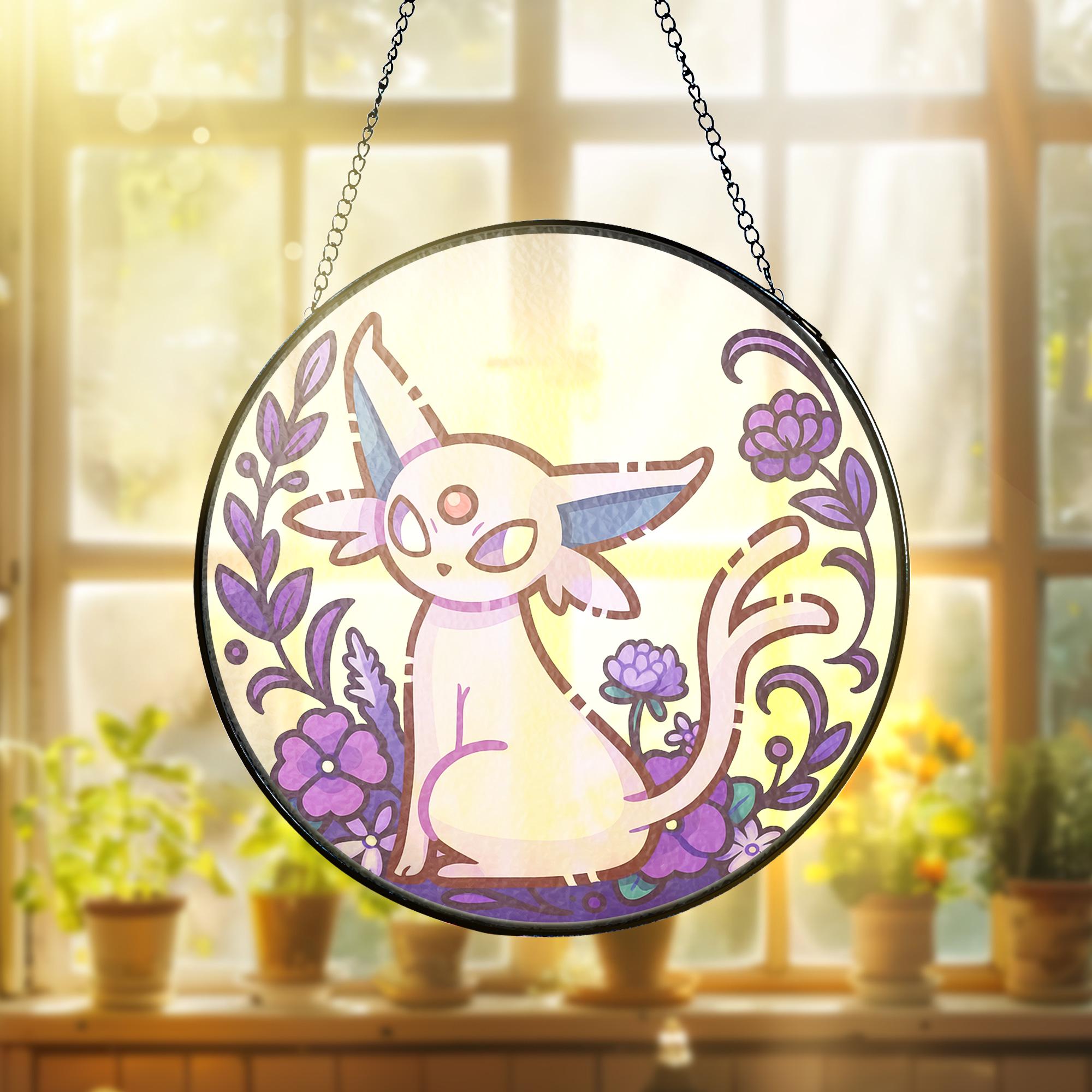 Pokemon Mystic Espeon Stained Glass Suncatcher - AnimeBape