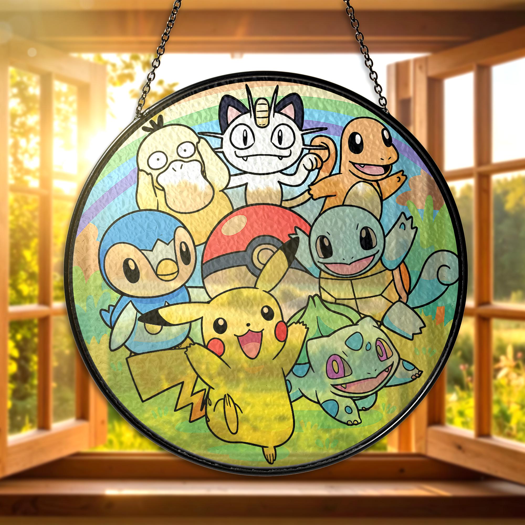 Pokemon Pokefriends Stained Glass Suncatcher - AnimeBape