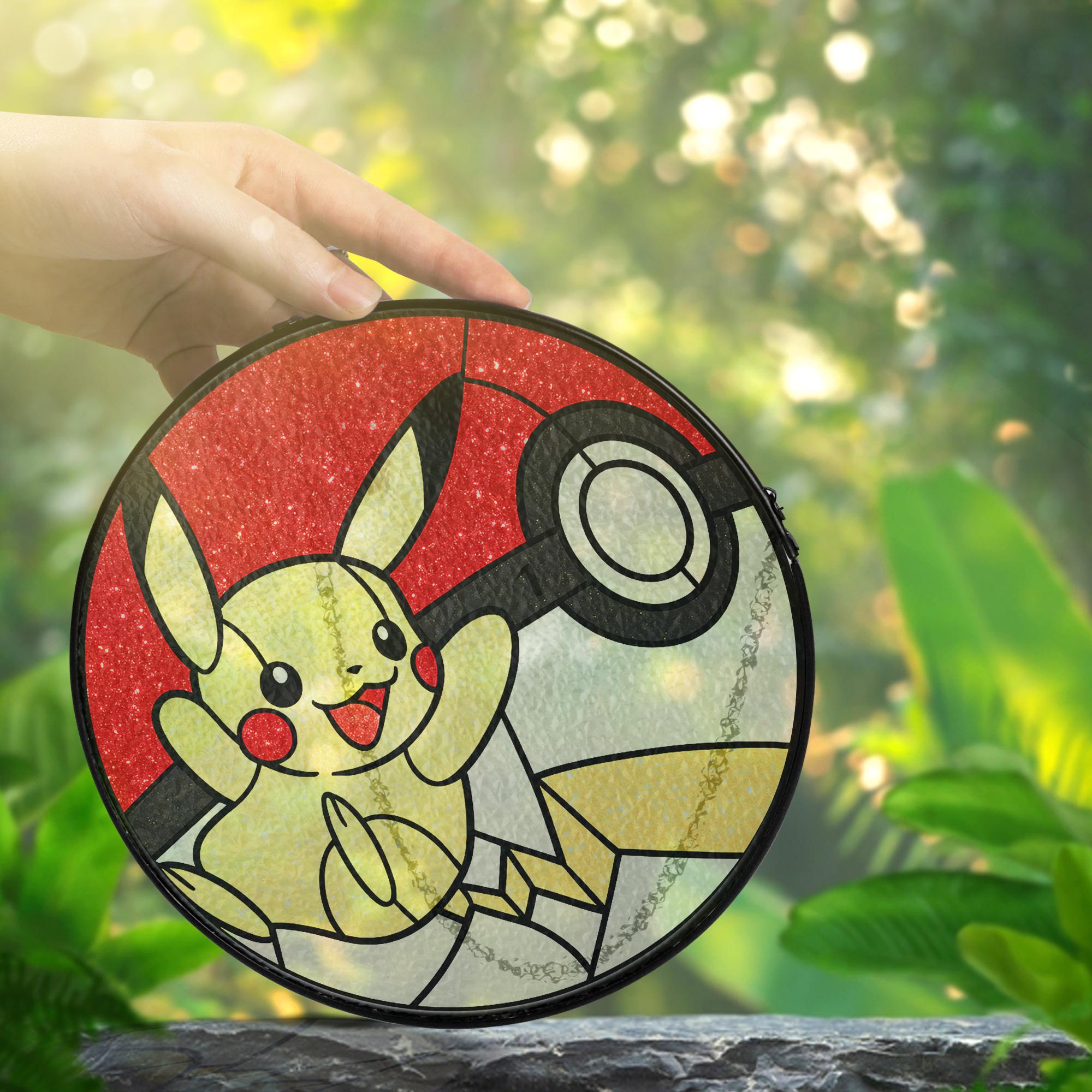 Pokemon Pikachu Pokeball Stained Glass Suncatcher - AnimeBape