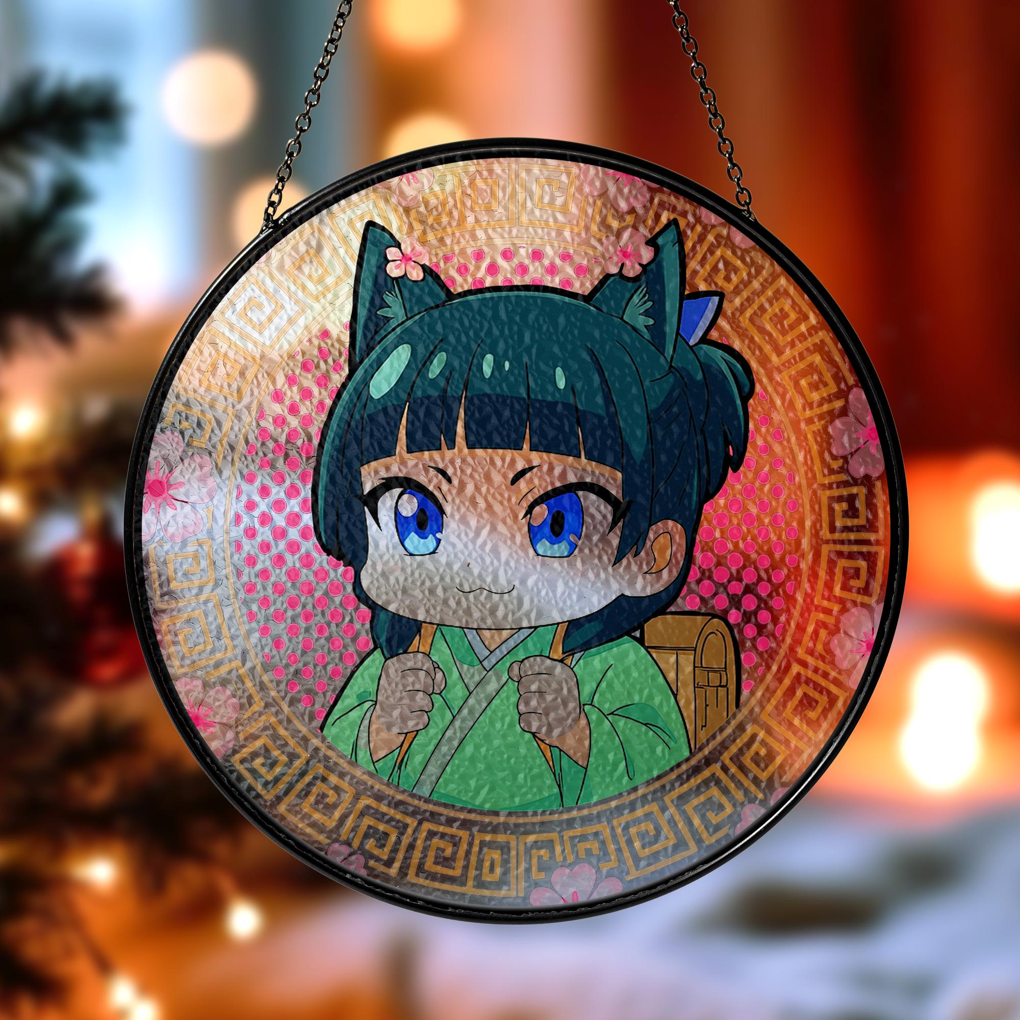 Chibi Kitten Maomao Stained Glass Suncatcher - AnimeBape