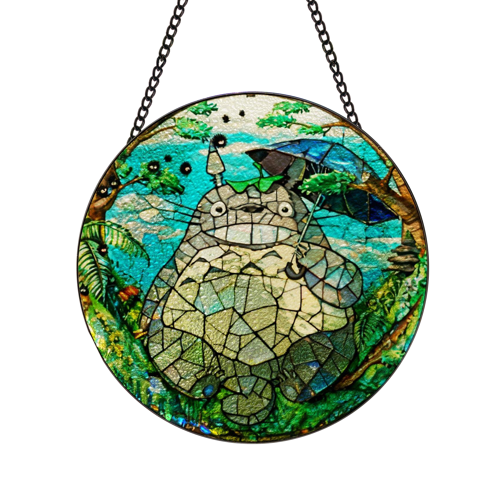 Ghibli My Neighbor Totoro Stained Glass Suncatcher For Decorating ...