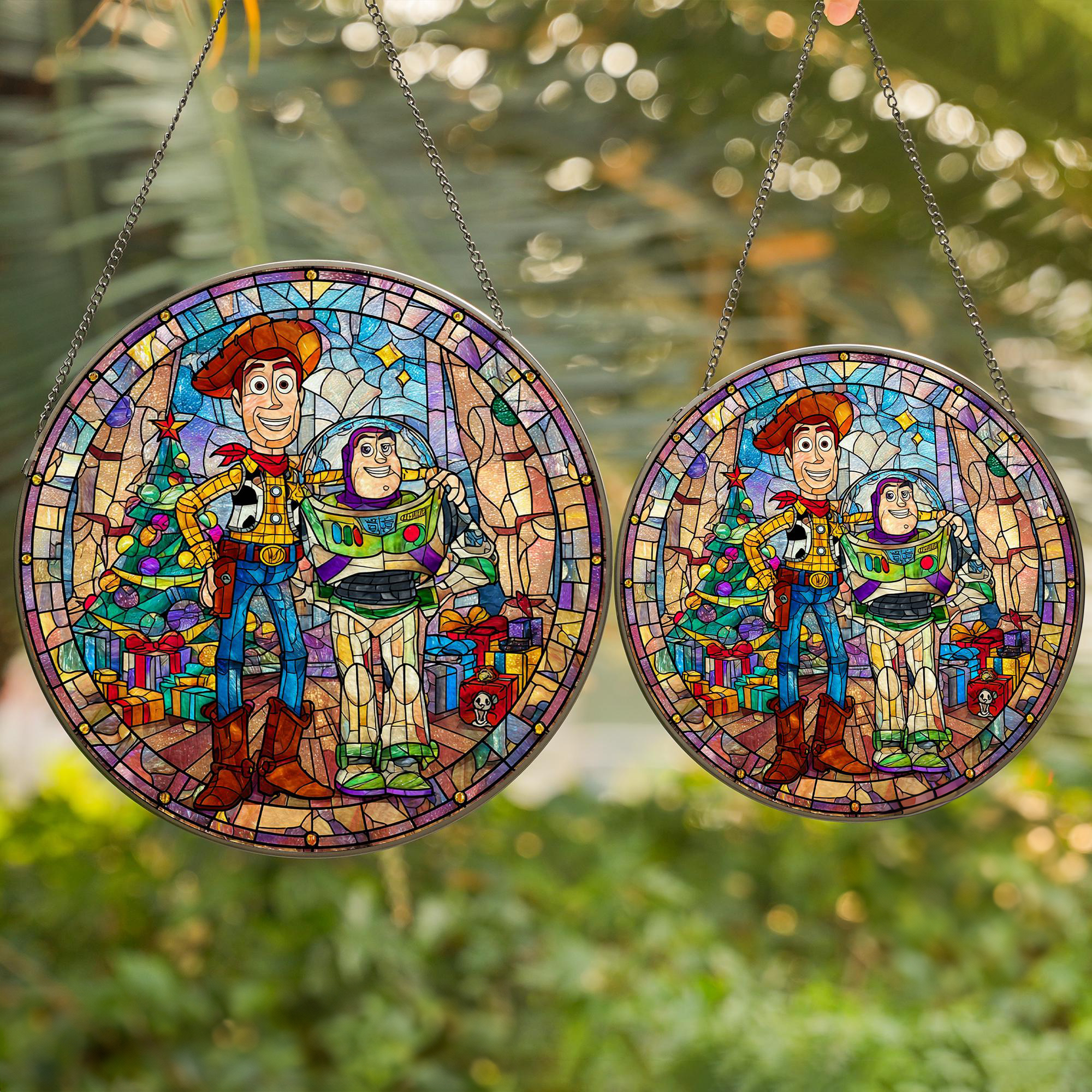Toy Story Woody and Buzz BFF Stained Glass Suncatcher For Movie Fans ...