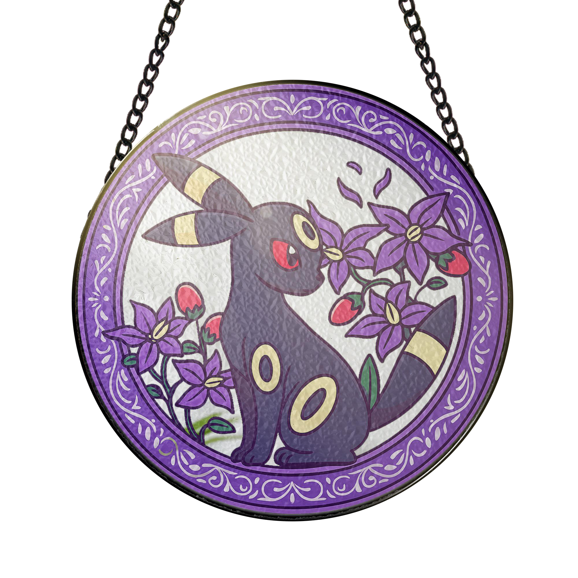 Pokemon Gothic Umbreon Stained Glass Suncatcher For Decorating - AnimeBape